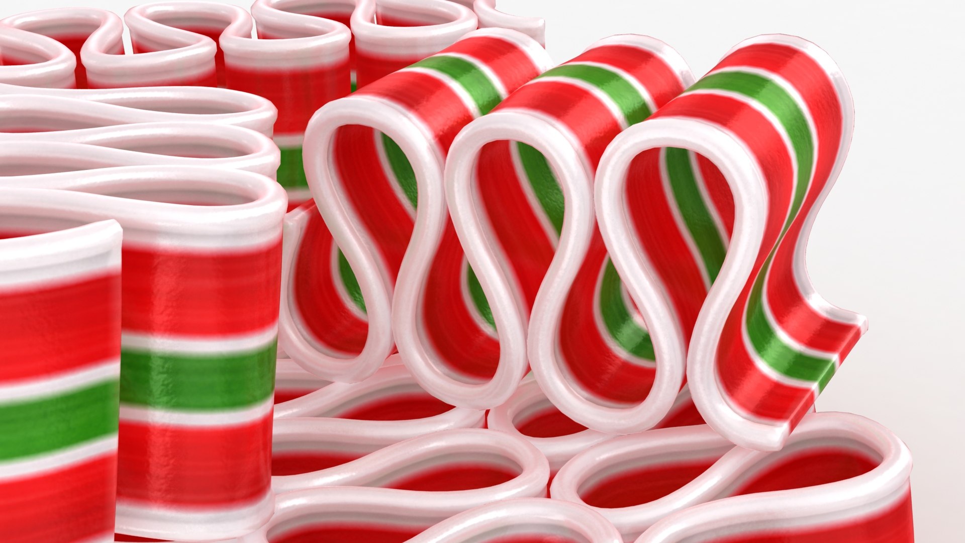 3D realistic christmas ribbon candy - TurboSquid 1468847