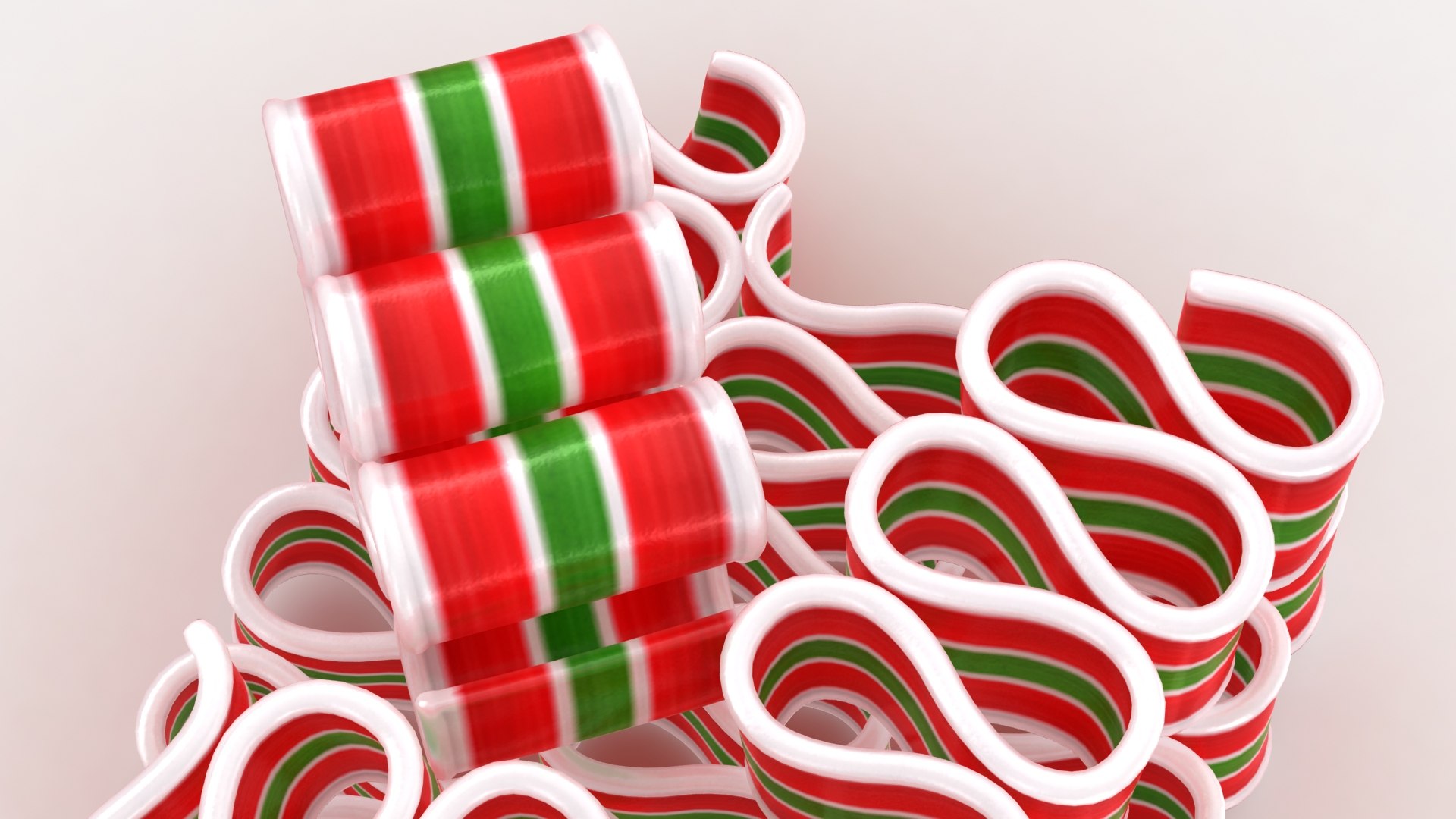 3D realistic christmas ribbon candy - TurboSquid 1468847