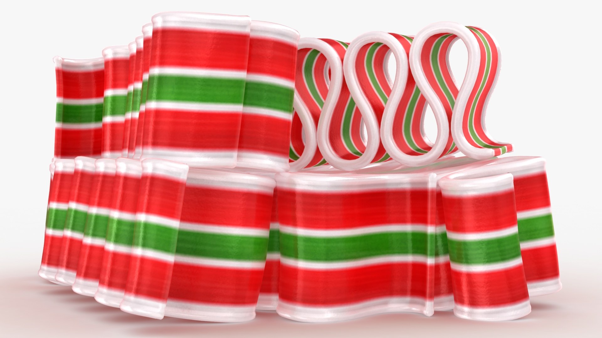 3D realistic christmas ribbon candy - TurboSquid 1468847