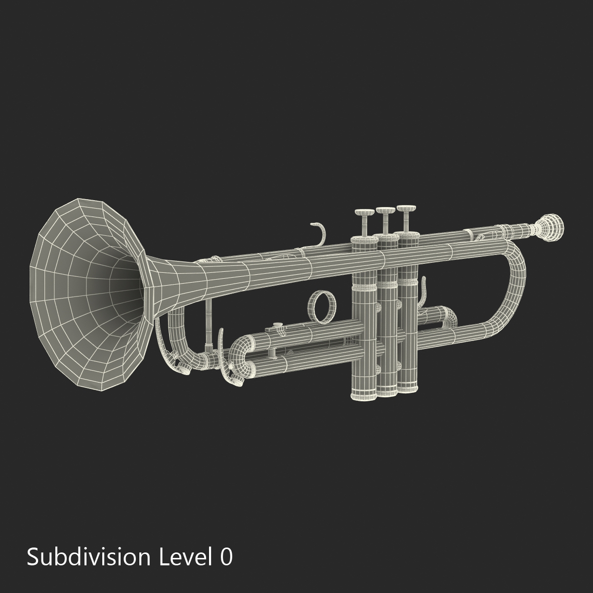trumpet realistic 3d c4d