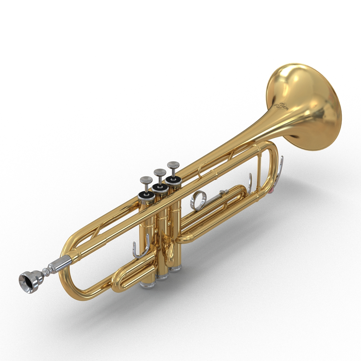 trumpet realistic 3d c4d
