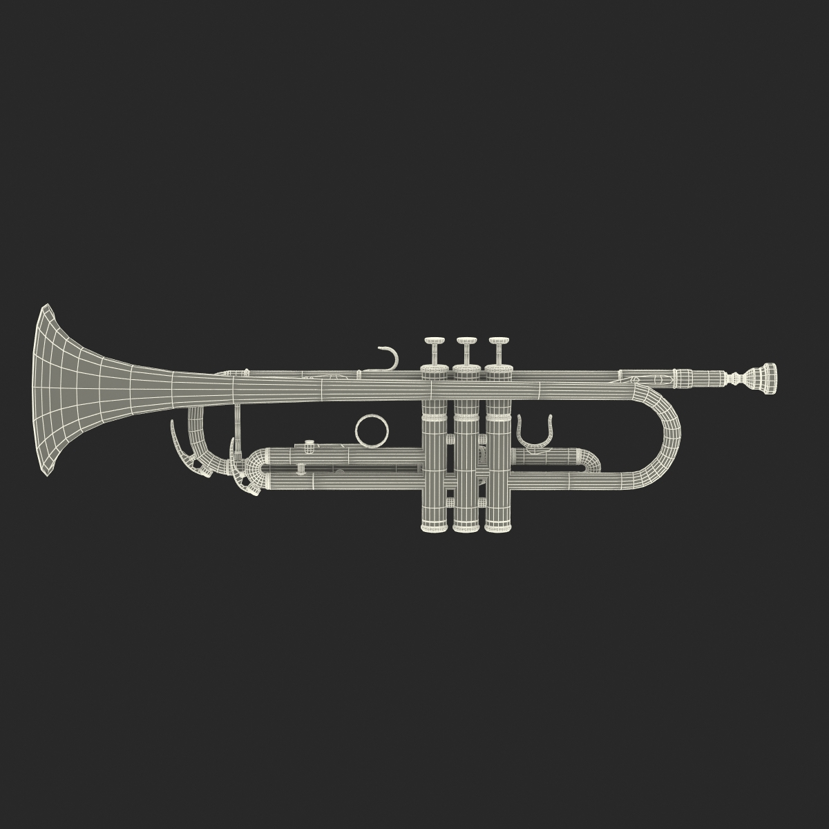 trumpet realistic 3d c4d