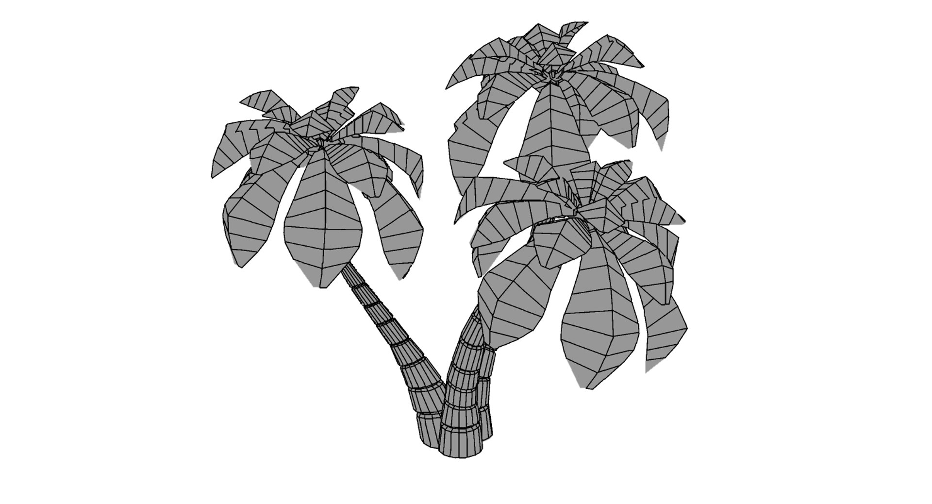 Low-poly Palms 3d Obj