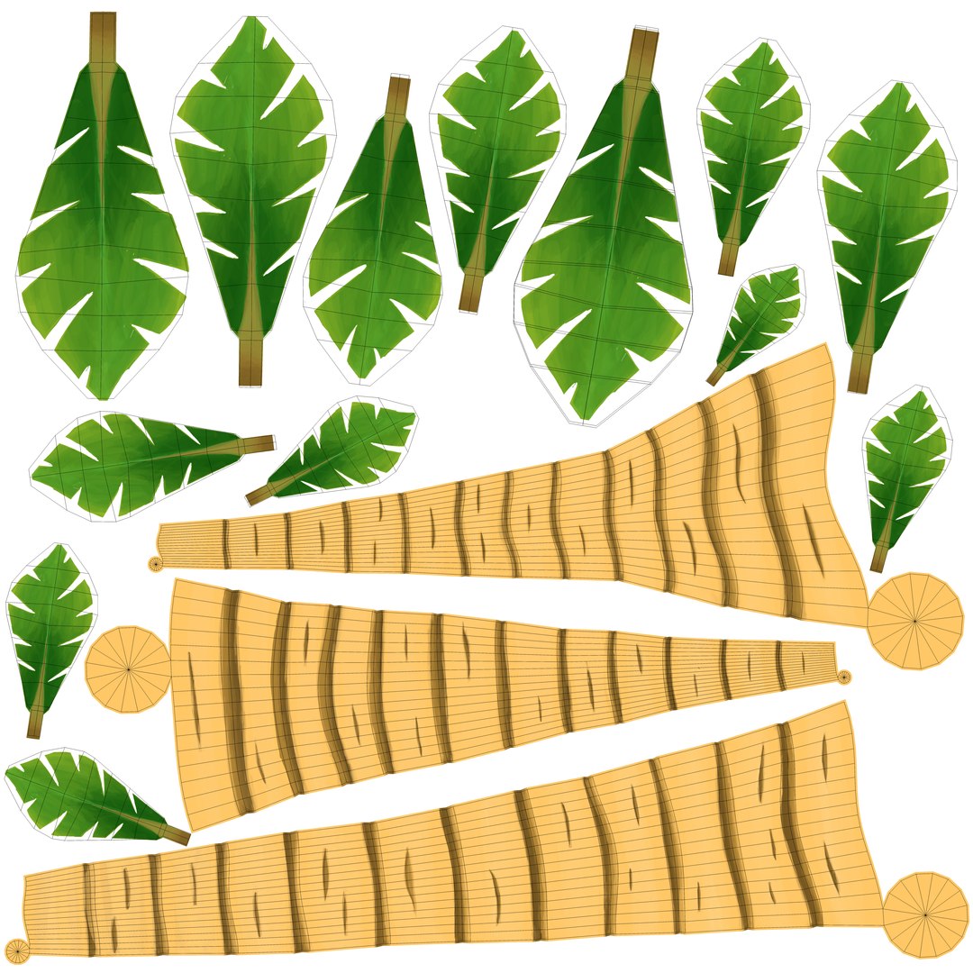 Low-poly Palms 3d Obj