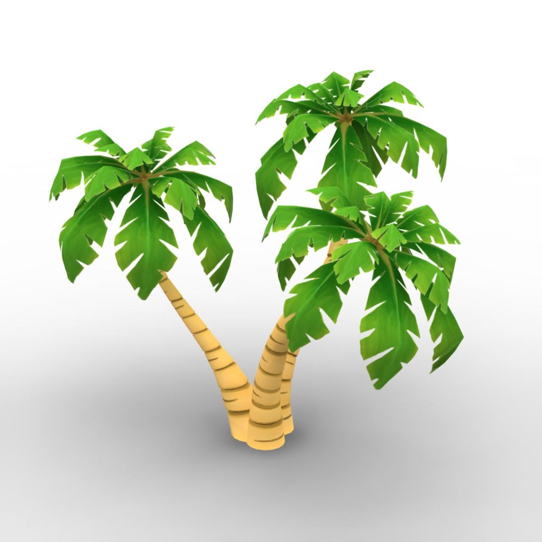 Low-poly Palms 3d Obj