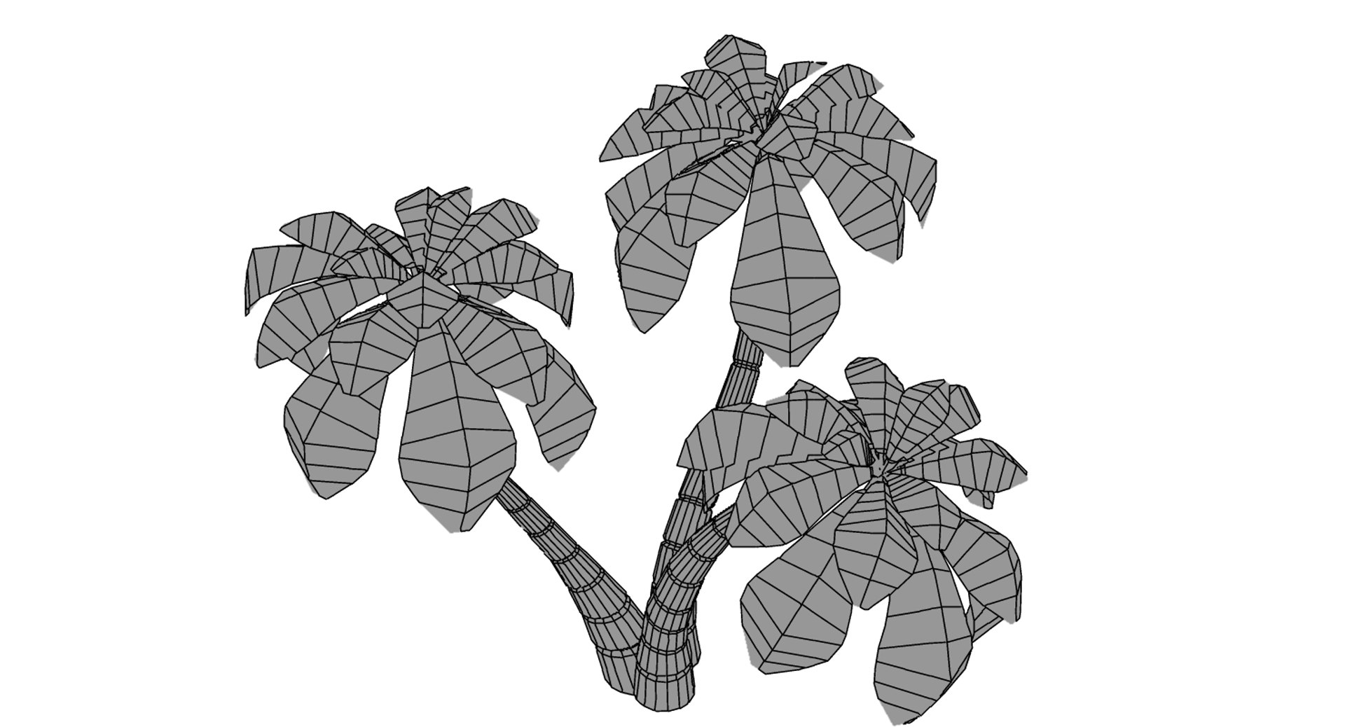 Low-poly Palms 3d Obj