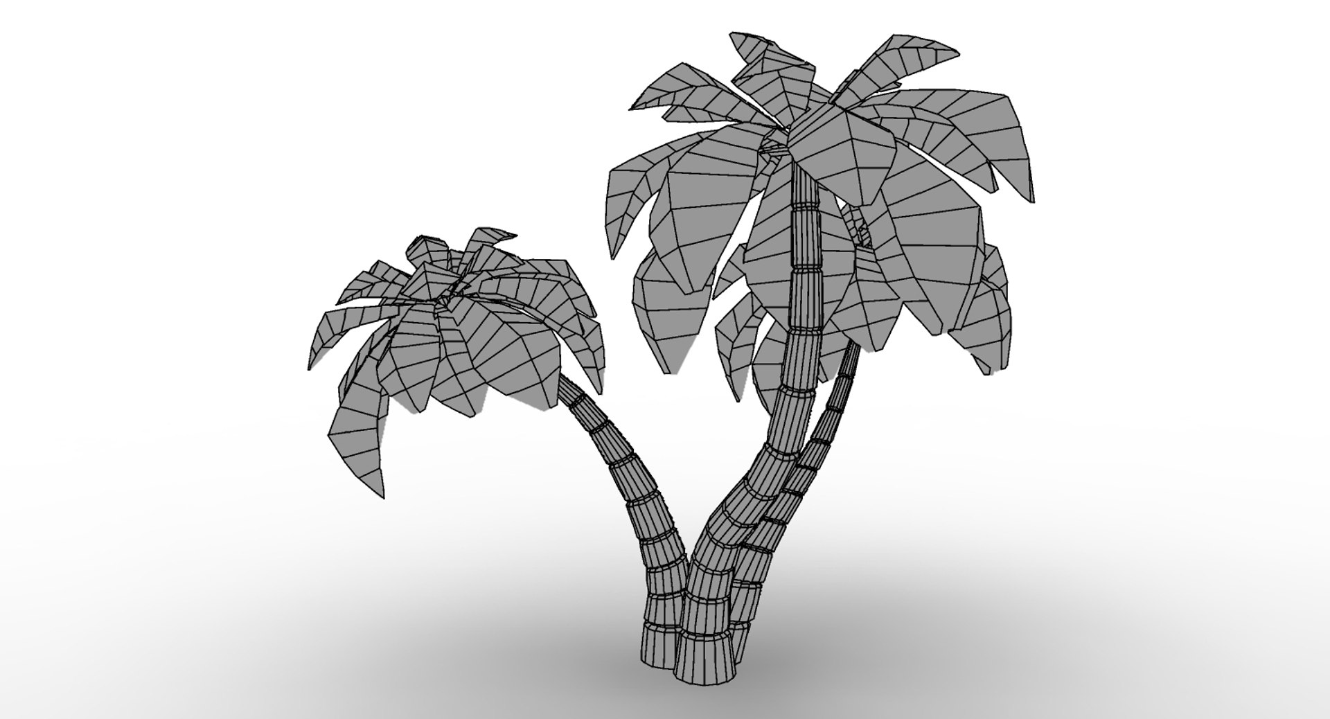Low-poly Palms 3d Obj