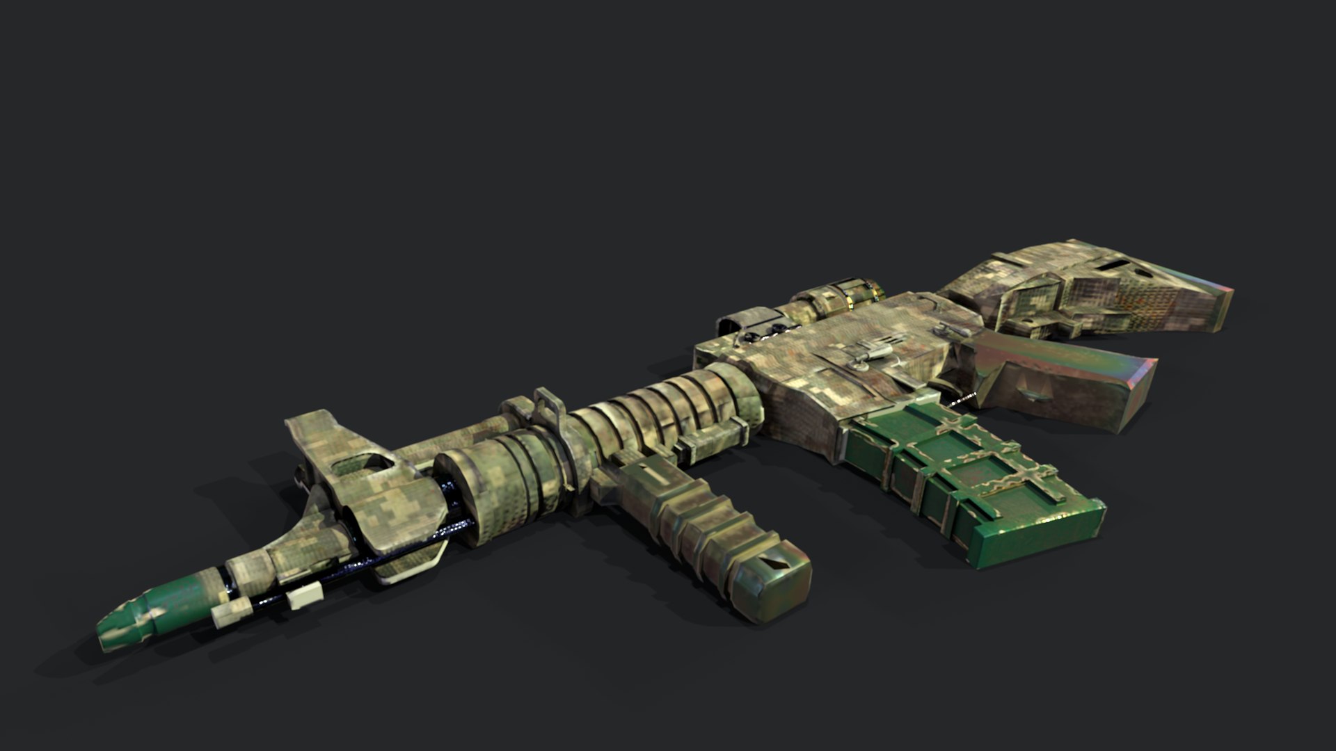 Military assault rifle 3D model - TurboSquid 2139064