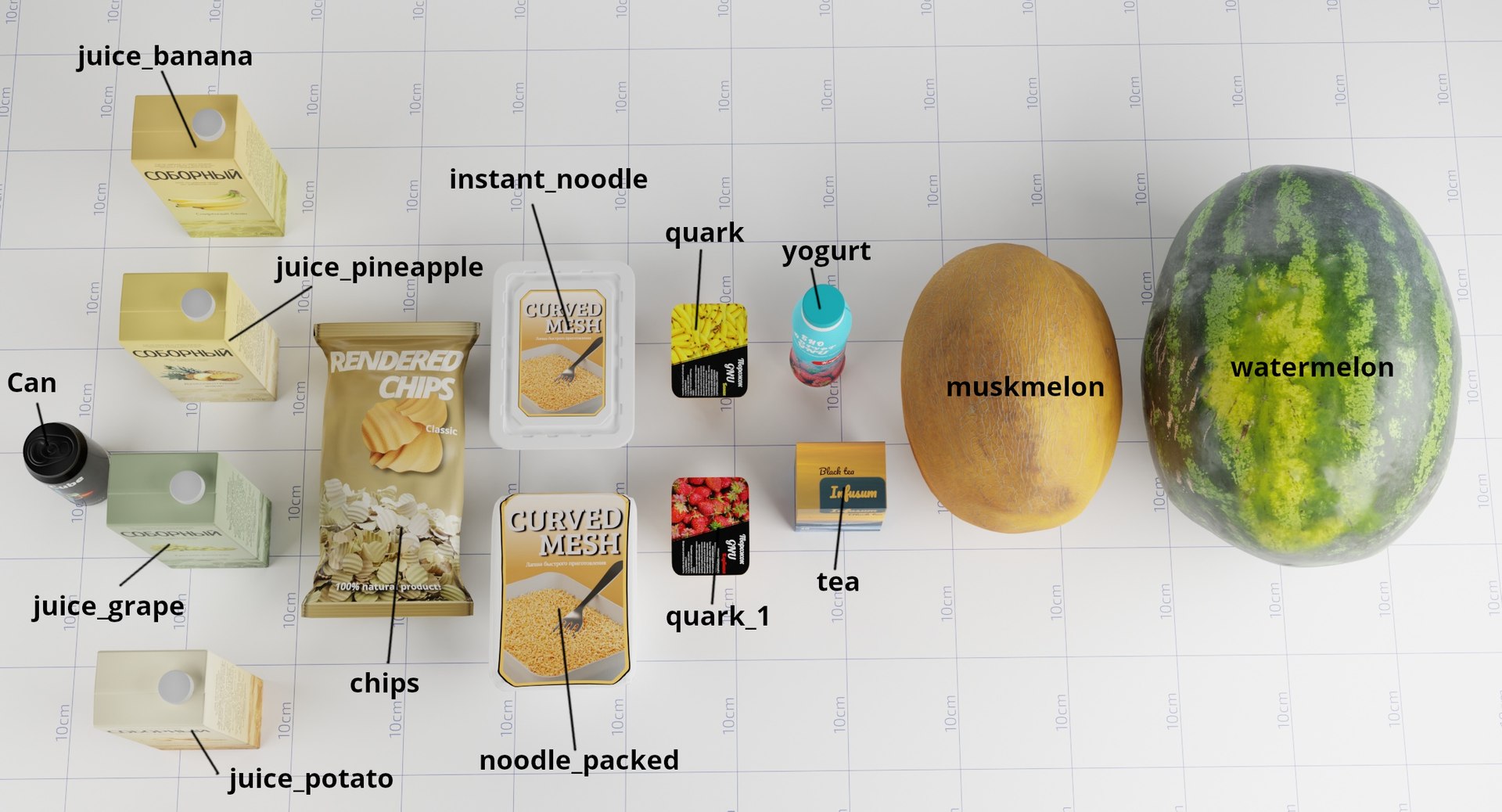 Food products 3D model - TurboSquid 1614198