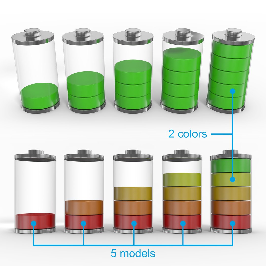 3D Battery Set - TurboSquid 1625317