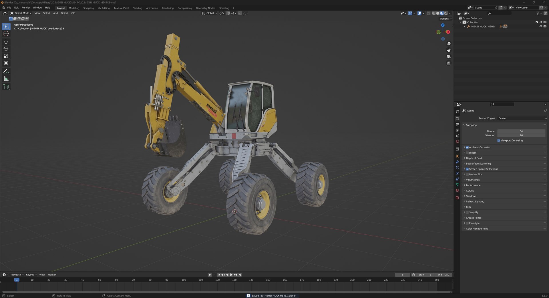 Menzi Muck M545x Spider Excavator 3D Model - TurboSquid 2241261