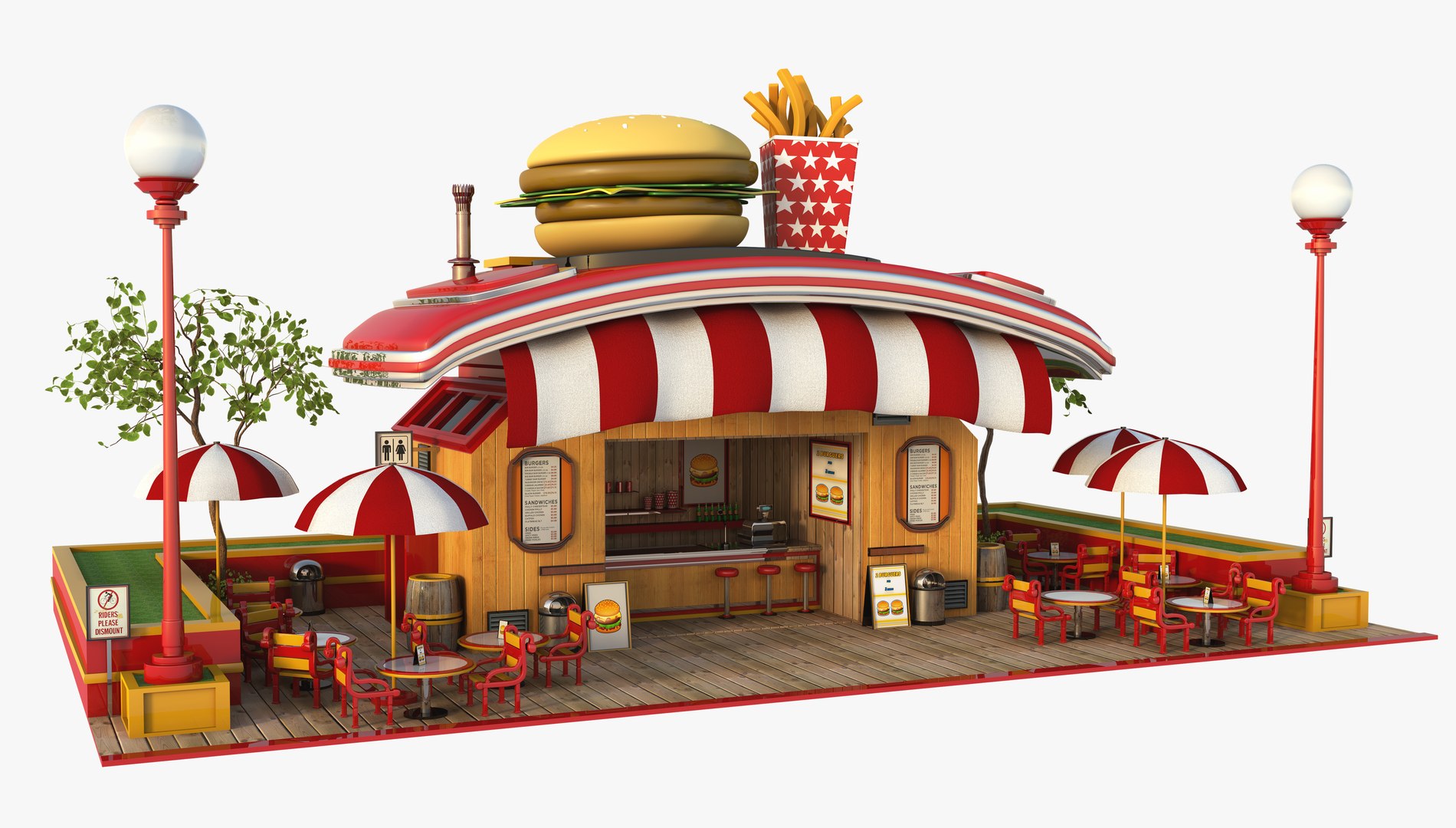 3D Burger Cartoon Model - TurboSquid 1305920