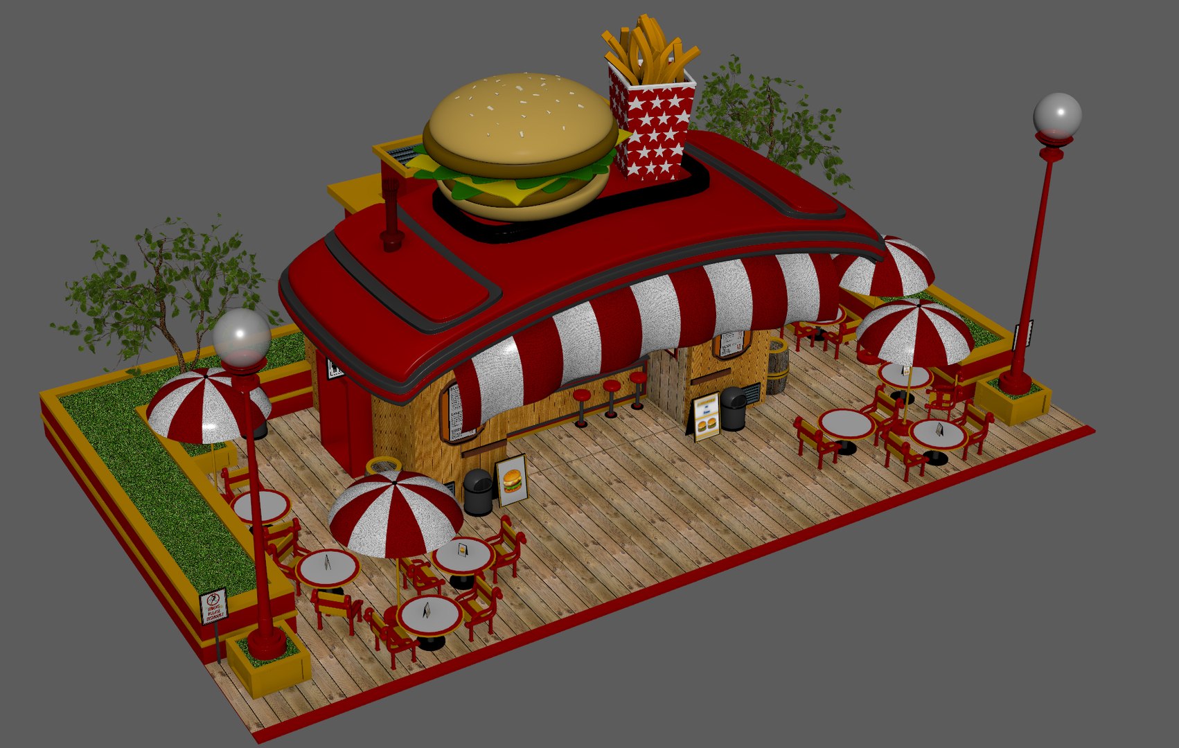 3D Burger Cartoon Model - TurboSquid 1305920
