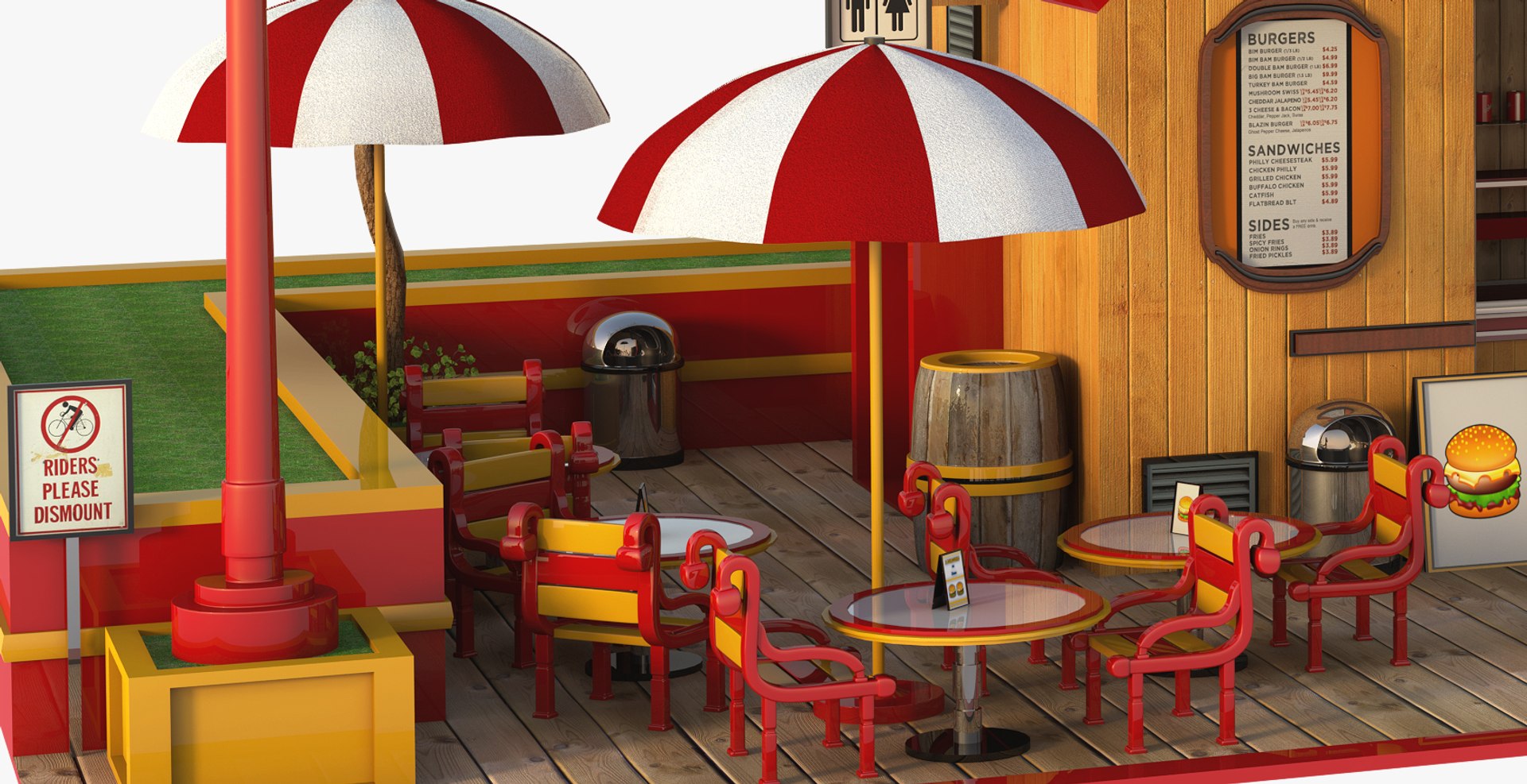 3D Burger Cartoon Model - TurboSquid 1305920