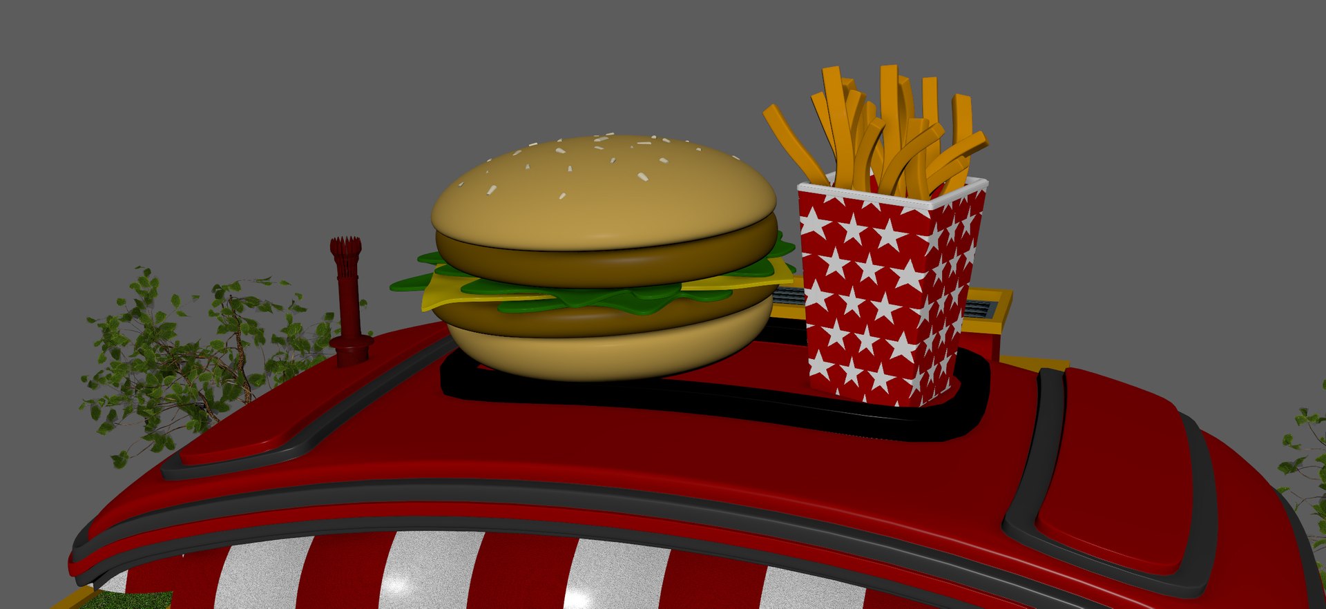 3D Burger Cartoon Model - TurboSquid 1305920