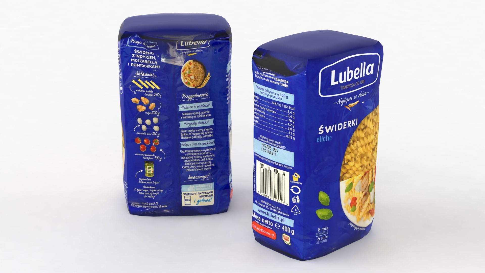 Lubella Pasta Eliche Fusilli 400g 2023 3D model - TurboSquid 2038489