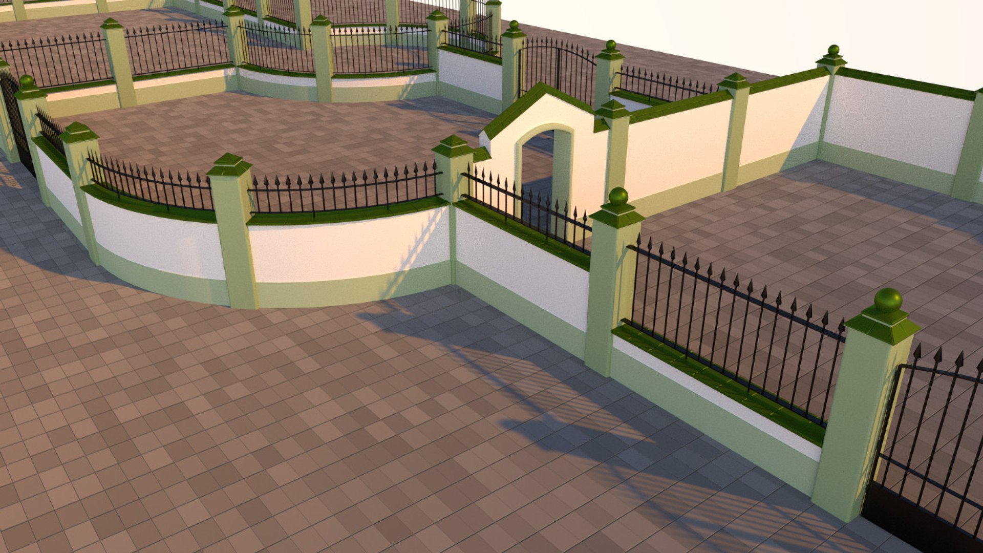 3D Model Outdoor Walls Fences Gates - TurboSquid 1159643