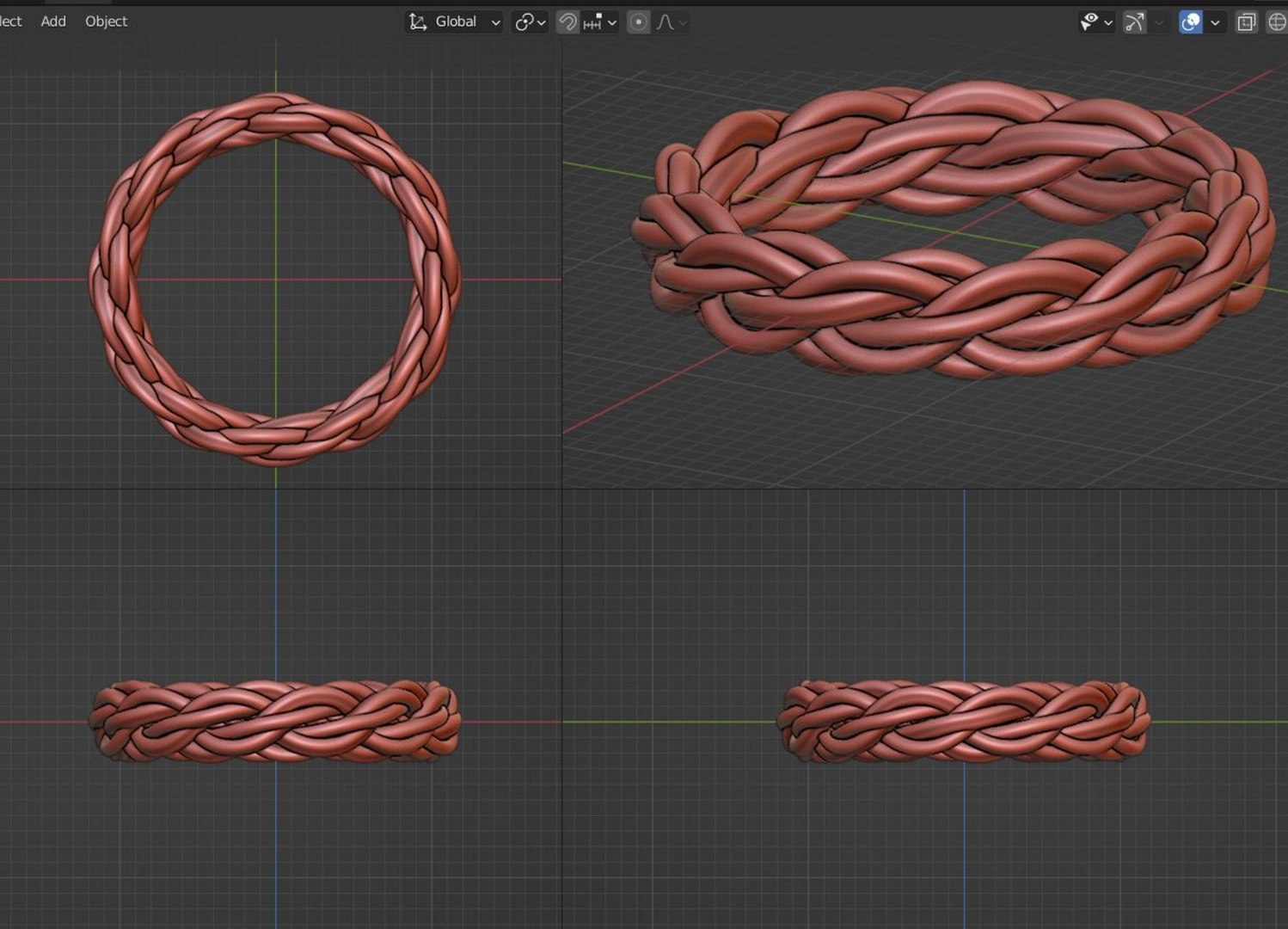 Braided Chain Knot Ring Jewelry Model - TurboSquid 1925311