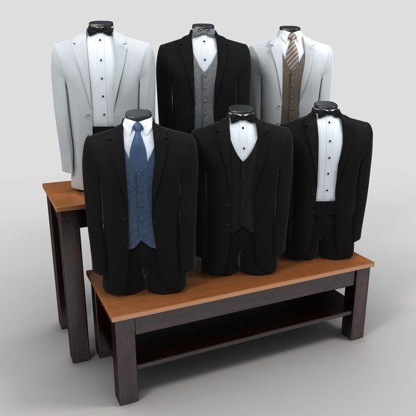 mens dress clothing displays 3d model