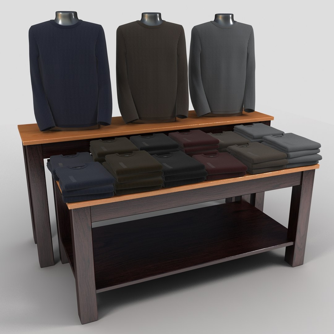 mens dress clothing displays 3d model