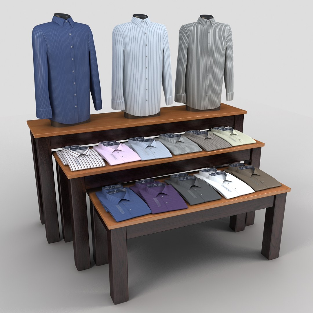 mens dress clothing displays 3d model