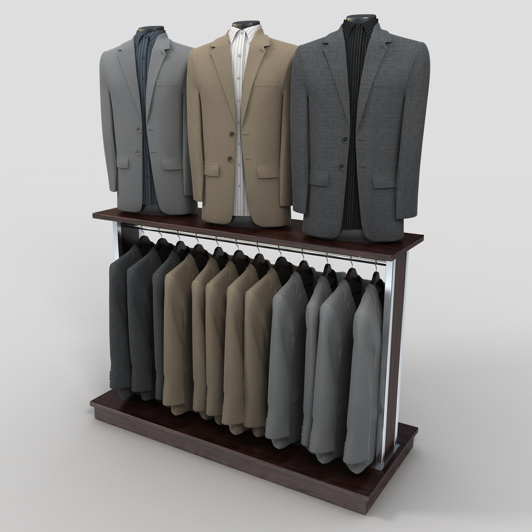 mens dress clothing displays 3d model