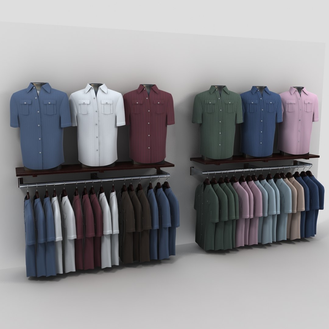 mens dress clothing displays 3d model