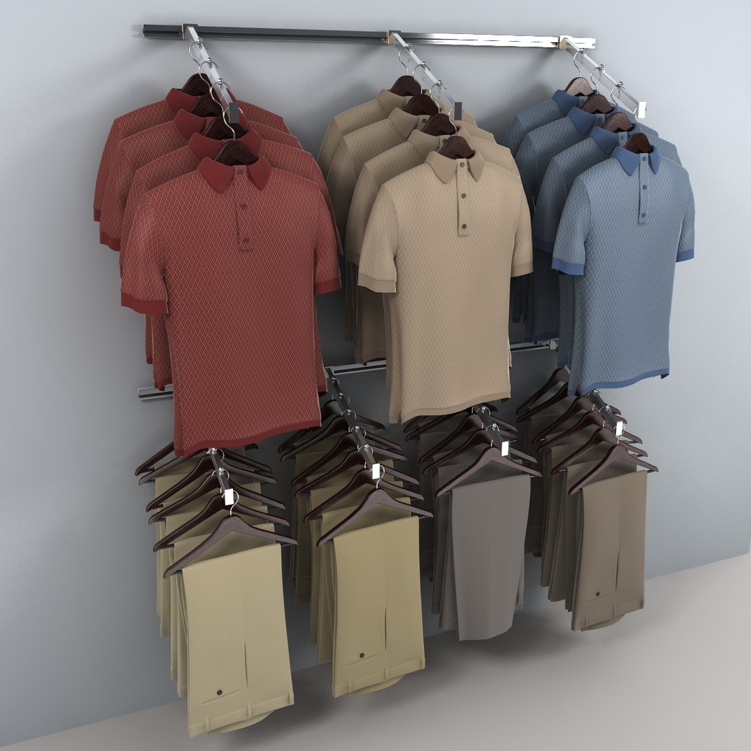 mens dress clothing displays 3d model