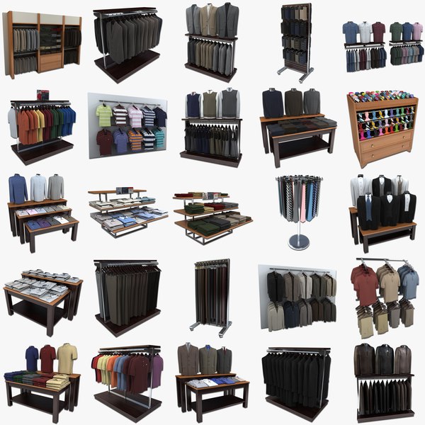 mens dress clothing displays 3d model