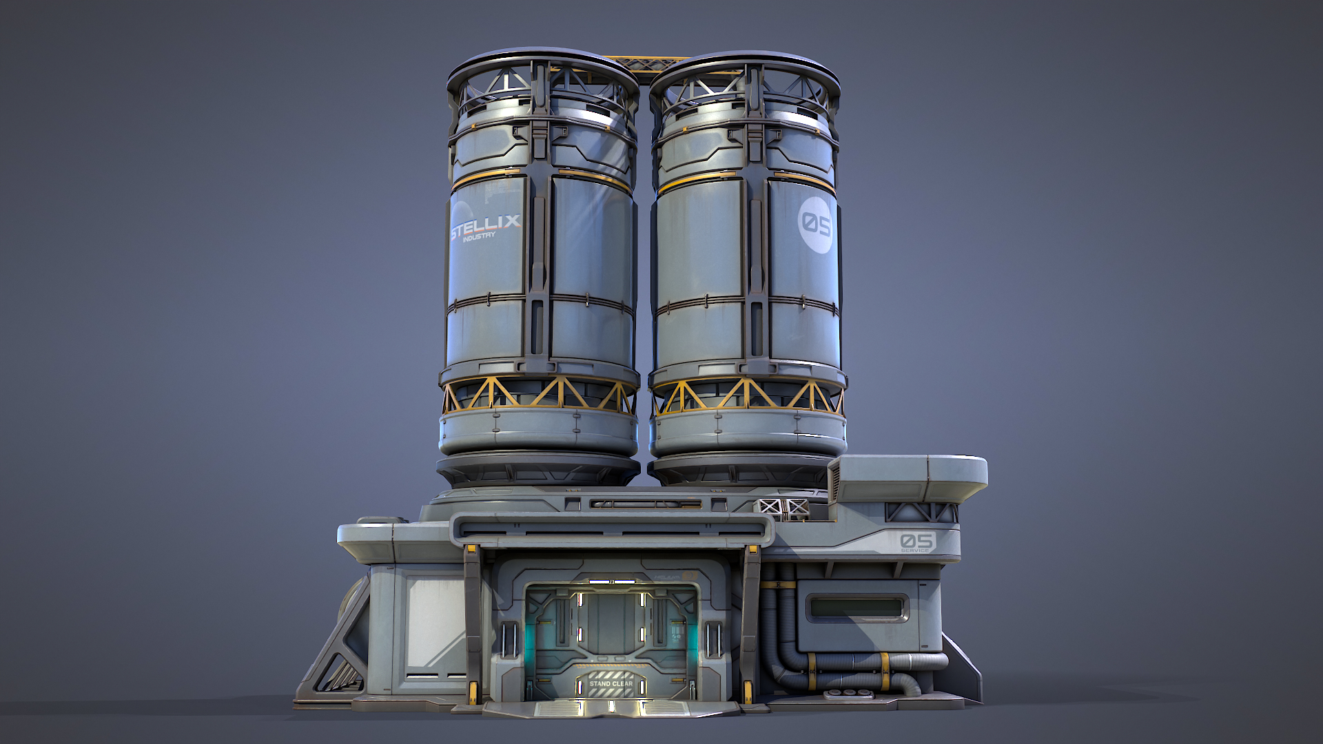 3D Sci-fi Building Set - TurboSquid 1966765