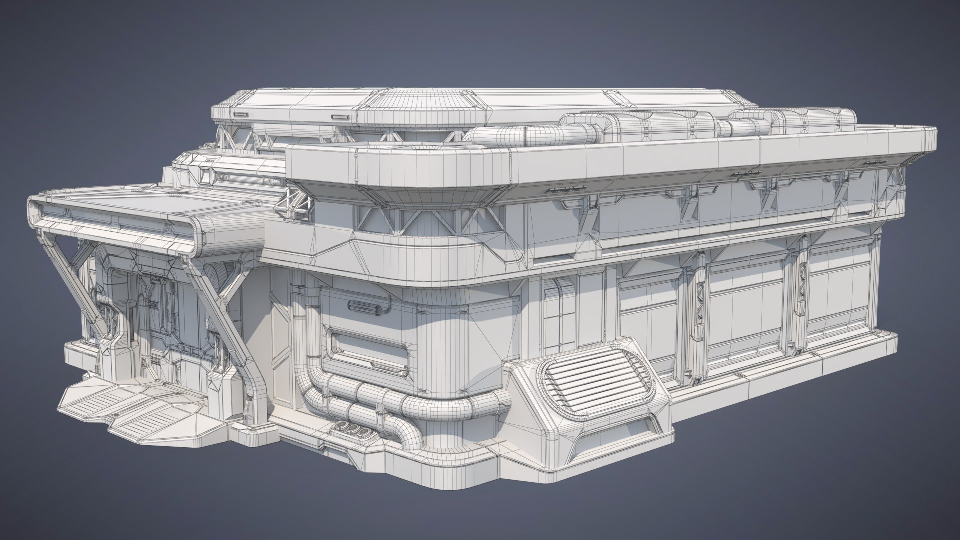 3D Sci-fi Building Set - TurboSquid 1966765