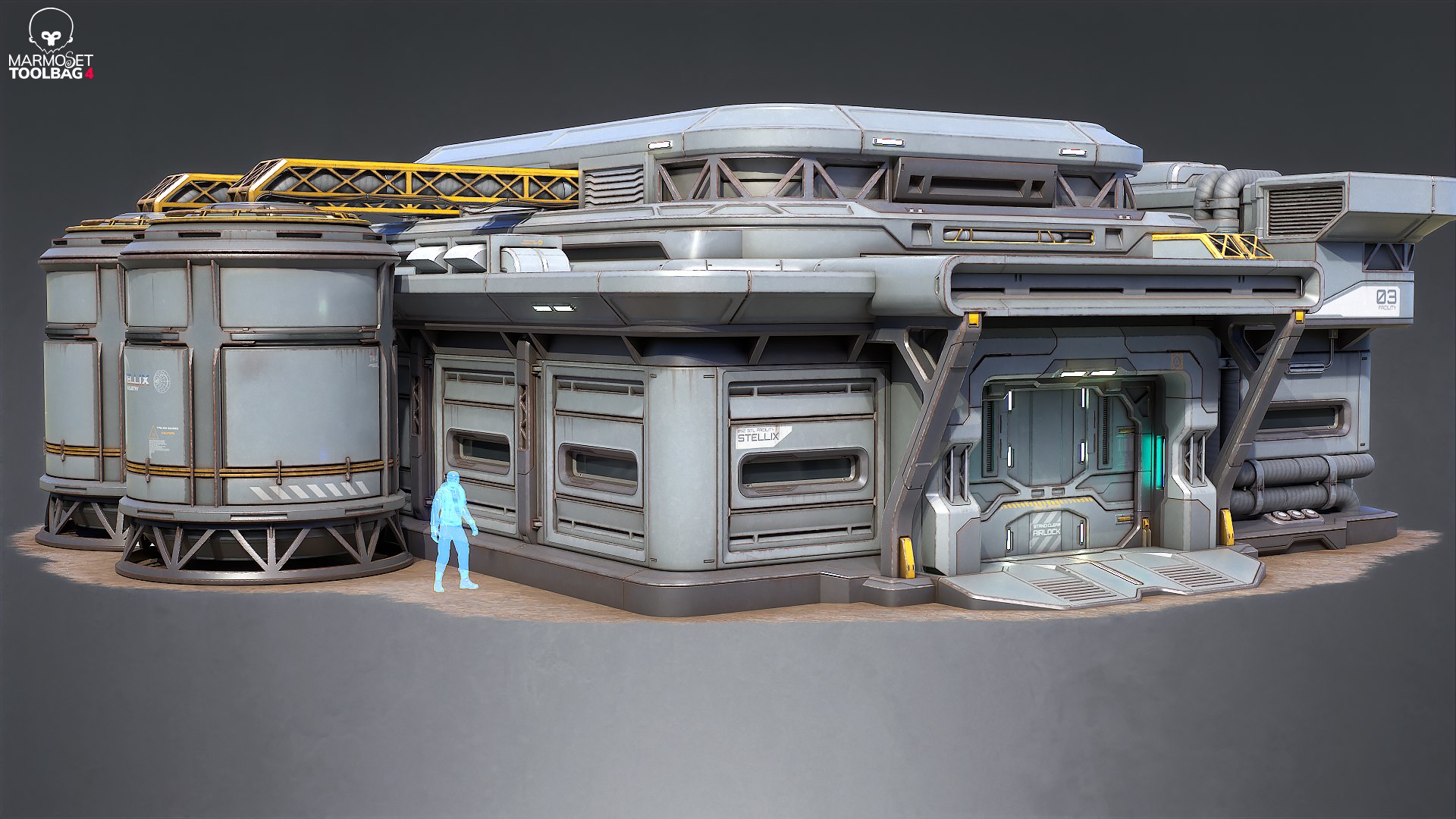 3D Sci-fi Building Set - TurboSquid 1966765