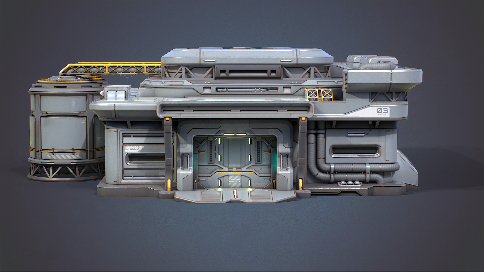 3D Sci-fi Building Set - TurboSquid 1966765