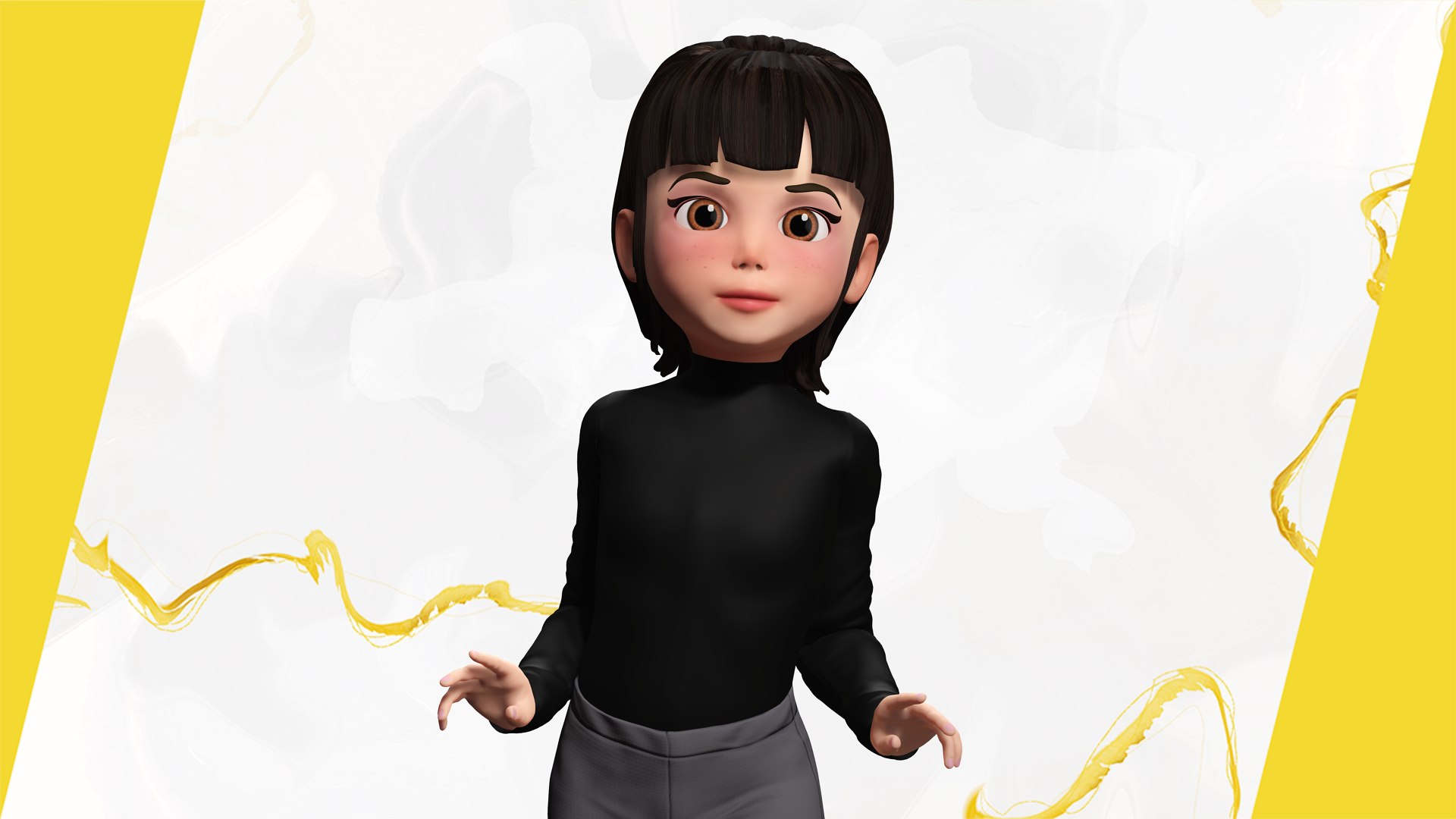 3D Charming Stylized Cartoon Toon Girl Rigged Character - TurboSquid 2348784