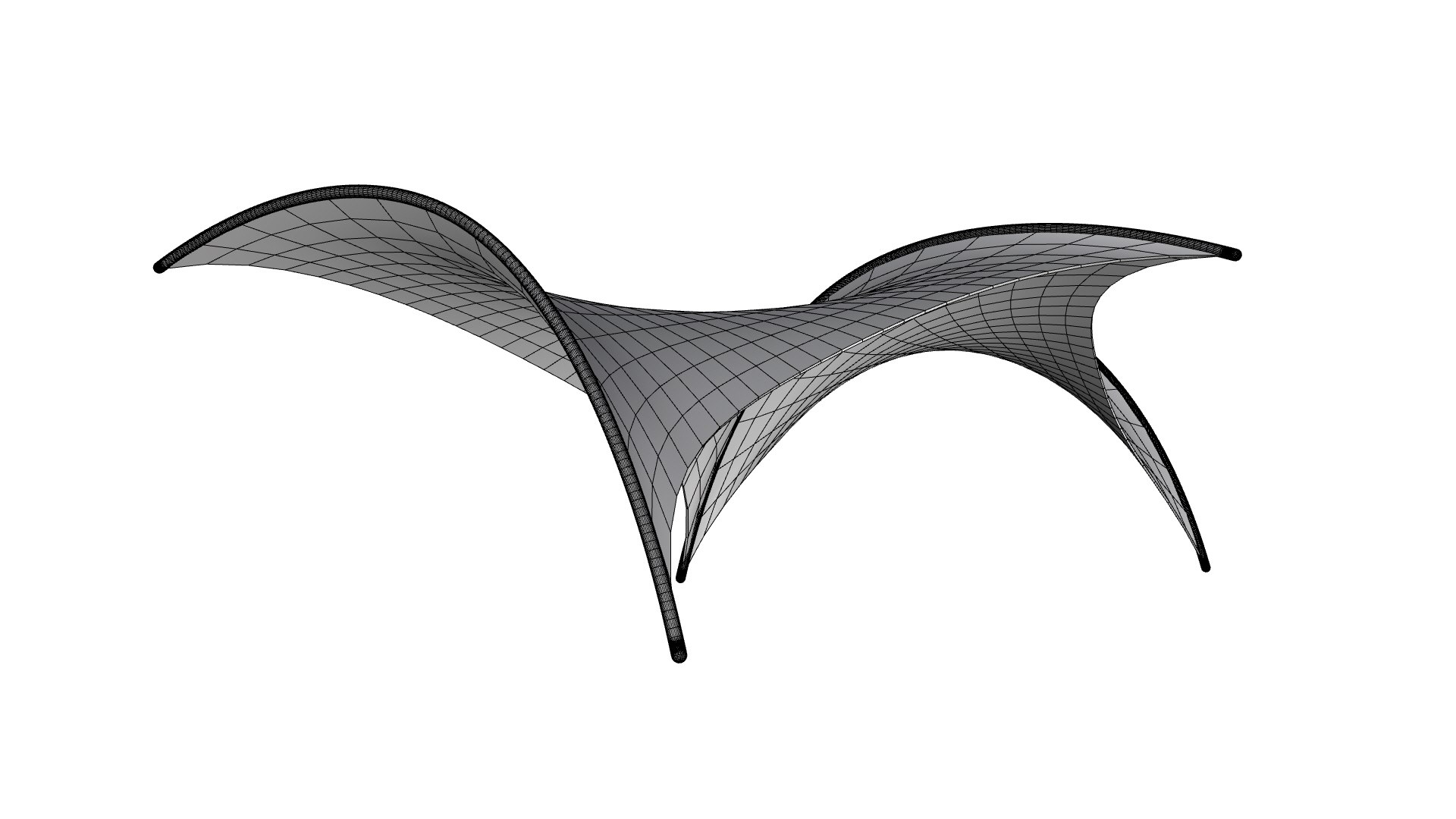 3D Curved Poles Tensile Structure model - TurboSquid 2157864