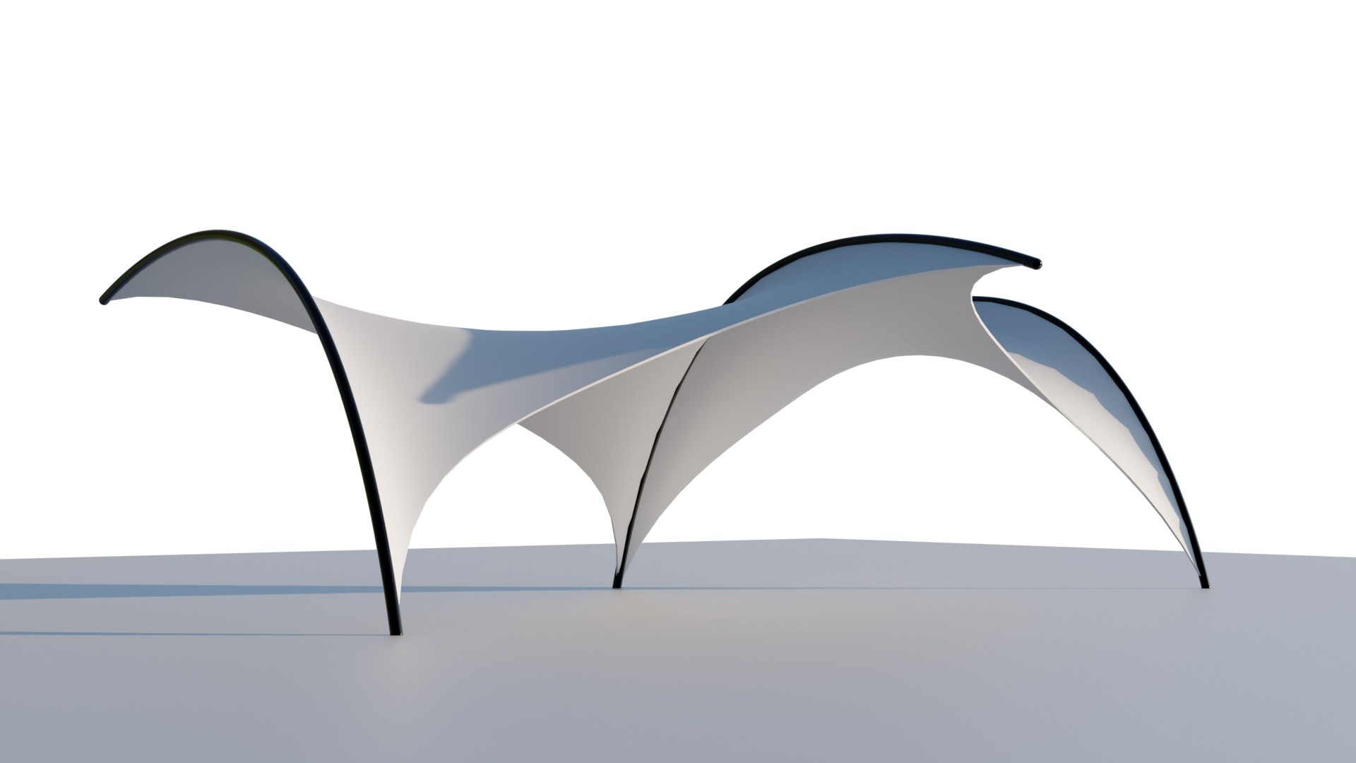 3D Curved Poles Tensile Structure model - TurboSquid 2157864