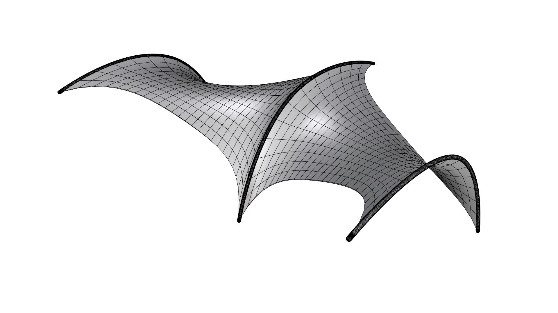 3D Curved Poles Tensile Structure model - TurboSquid 2157864