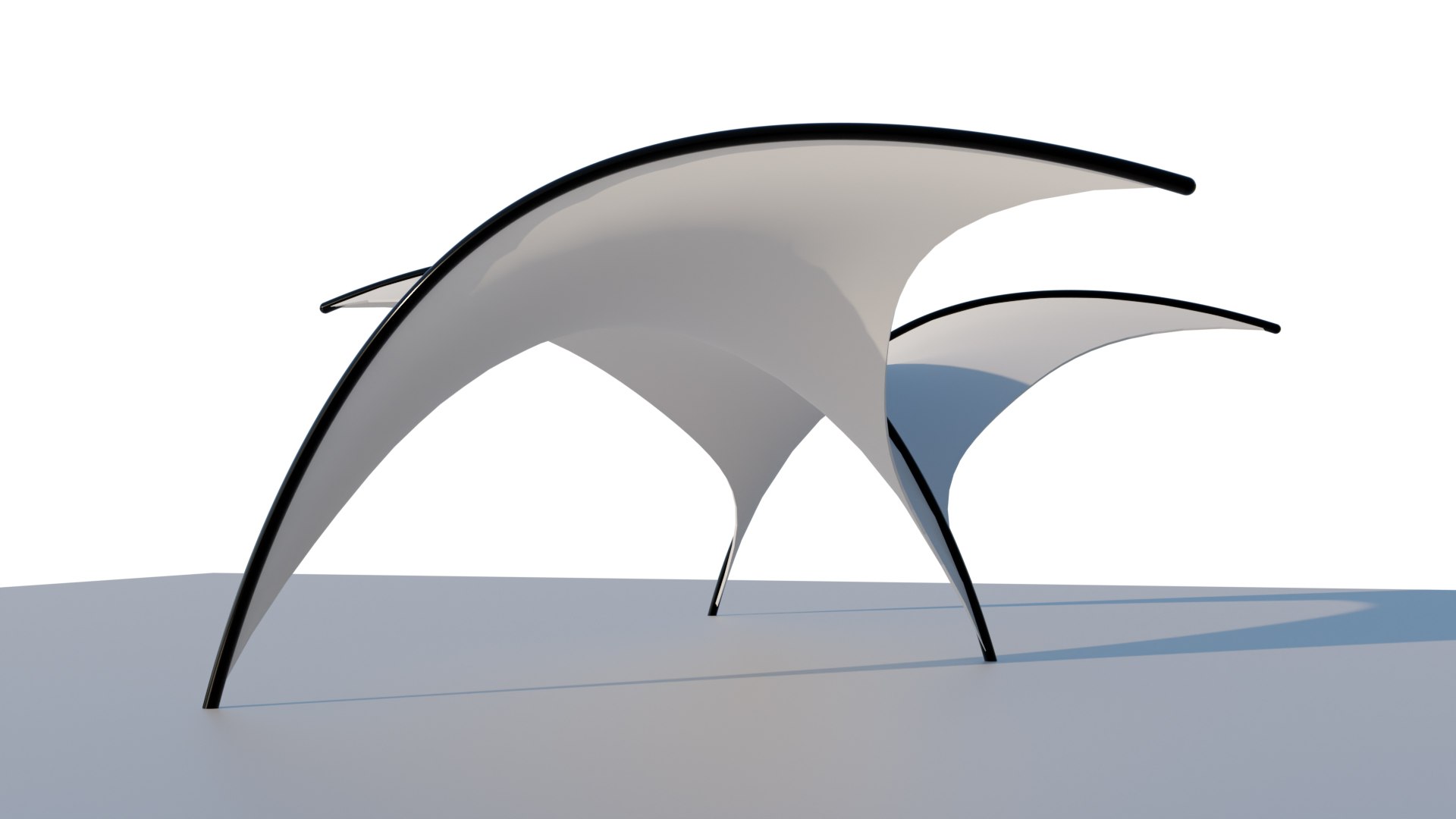3D Curved Poles Tensile Structure model - TurboSquid 2157864