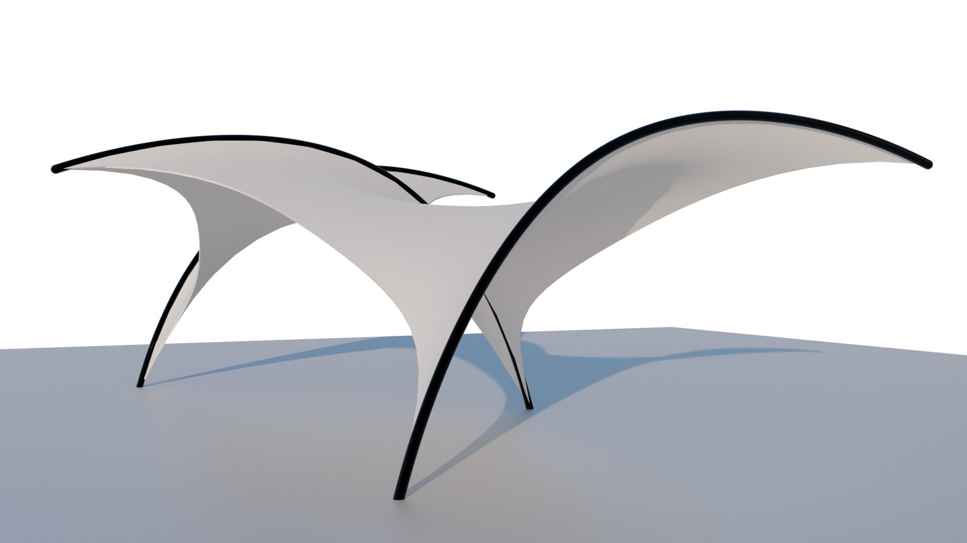 3D Curved Poles Tensile Structure model - TurboSquid 2157864