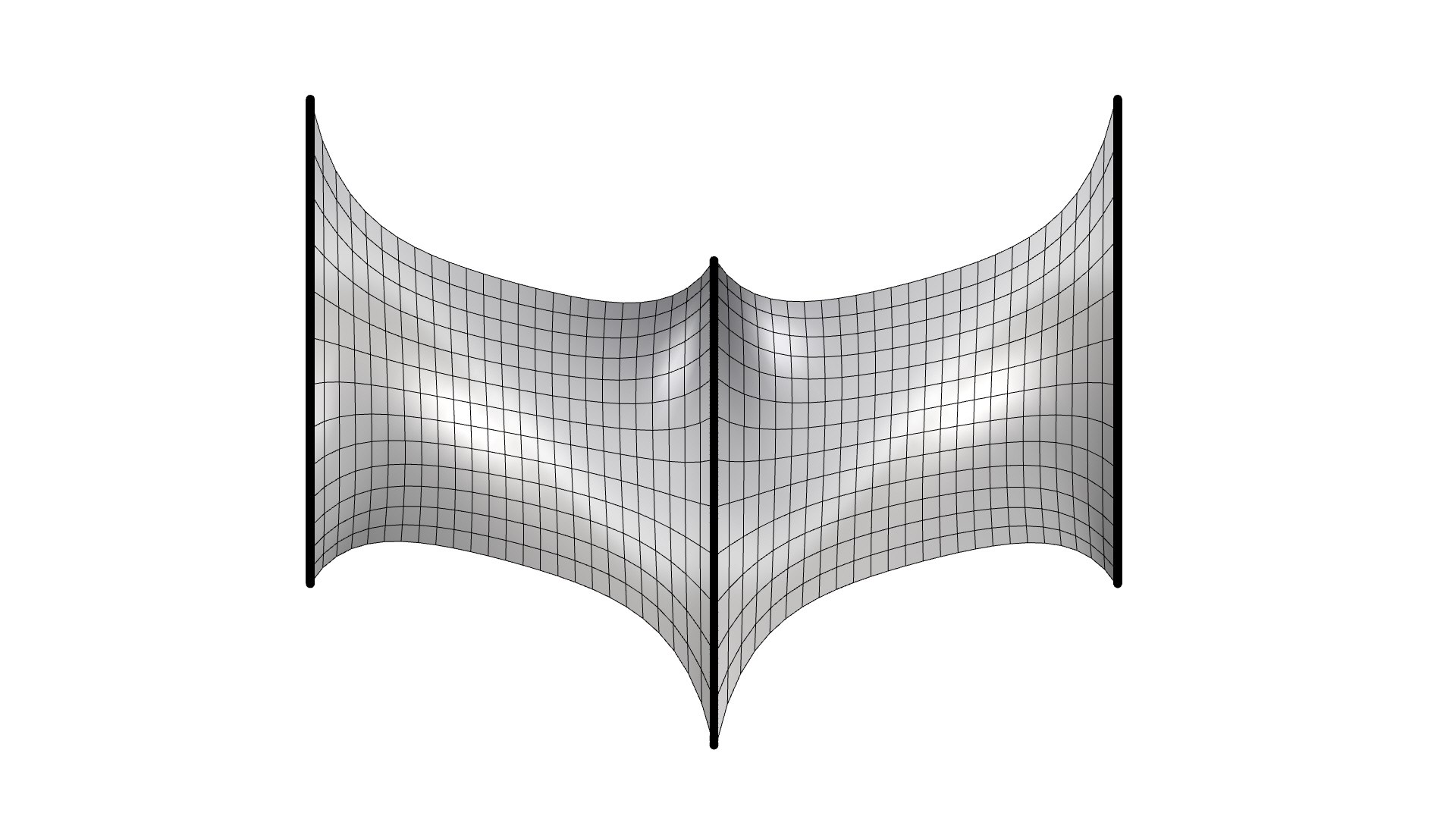 3D Curved Poles Tensile Structure model - TurboSquid 2157864