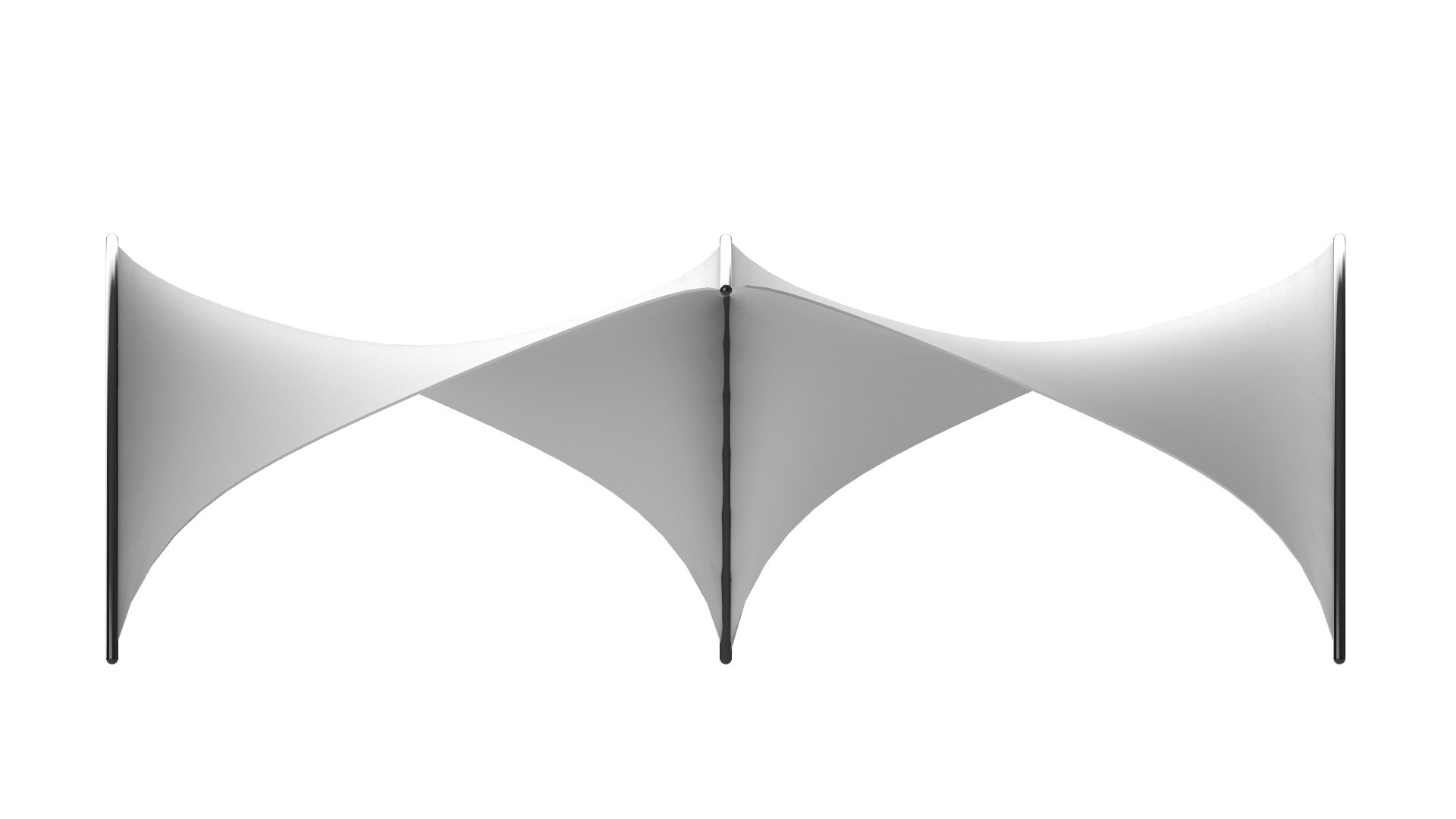 3D Curved Poles Tensile Structure model - TurboSquid 2157864