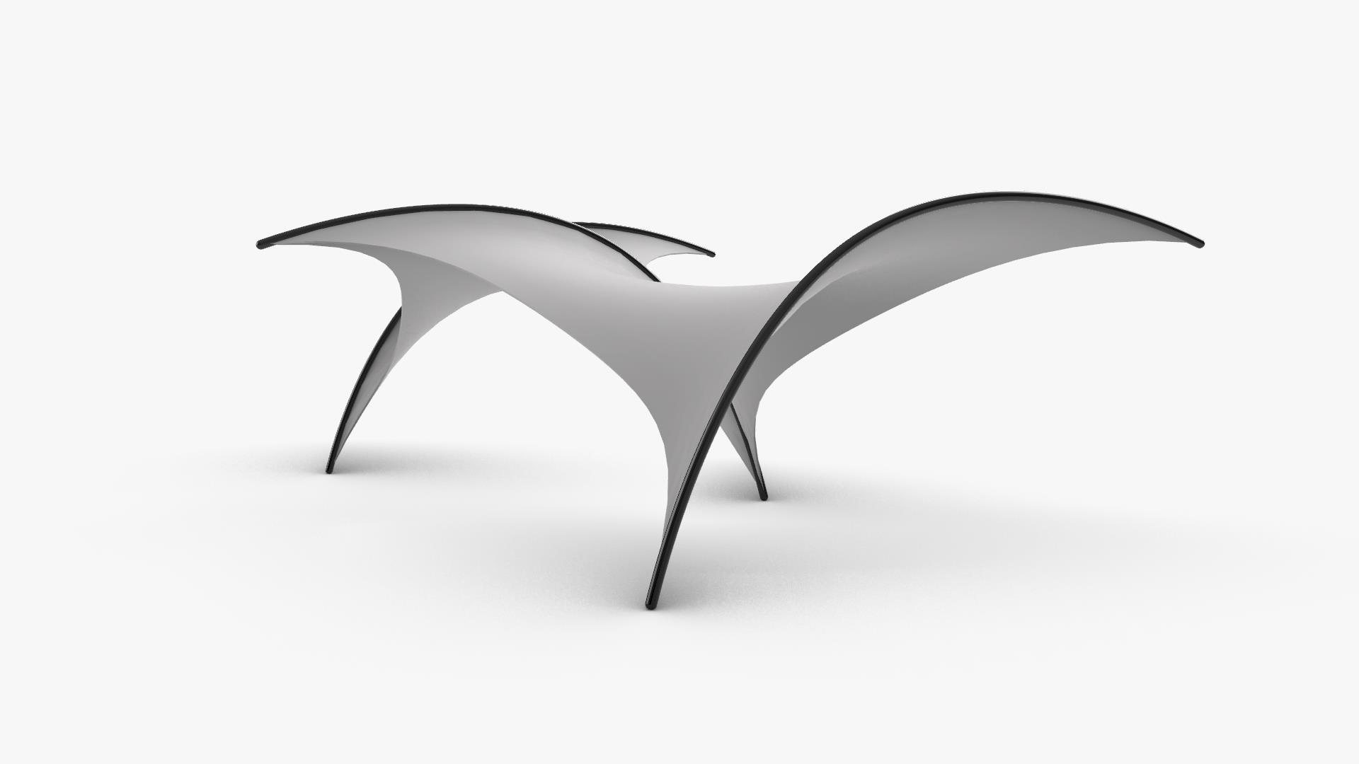 3D Curved Poles Tensile Structure model - TurboSquid 2157864