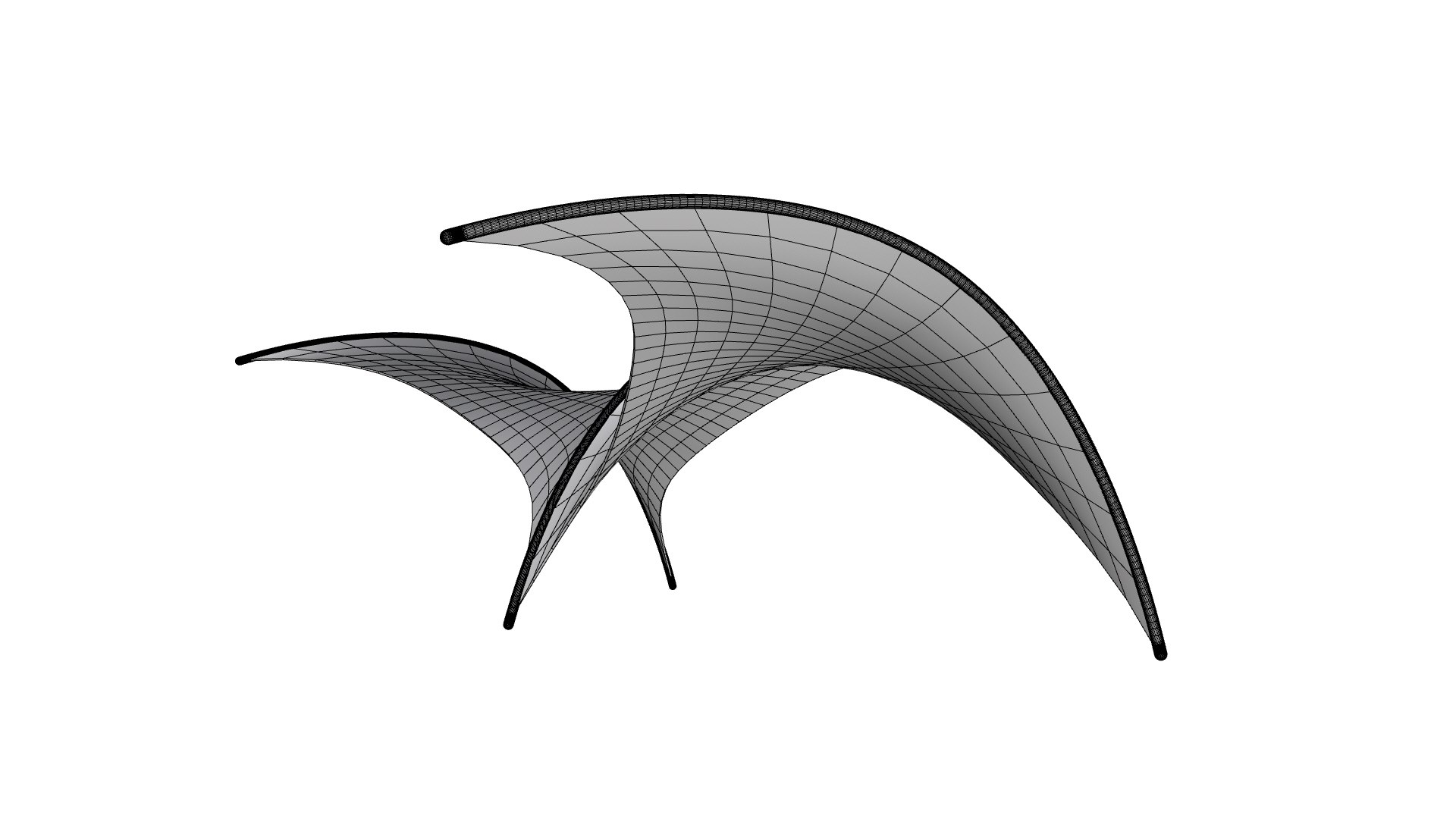 3D Curved Poles Tensile Structure model - TurboSquid 2157864