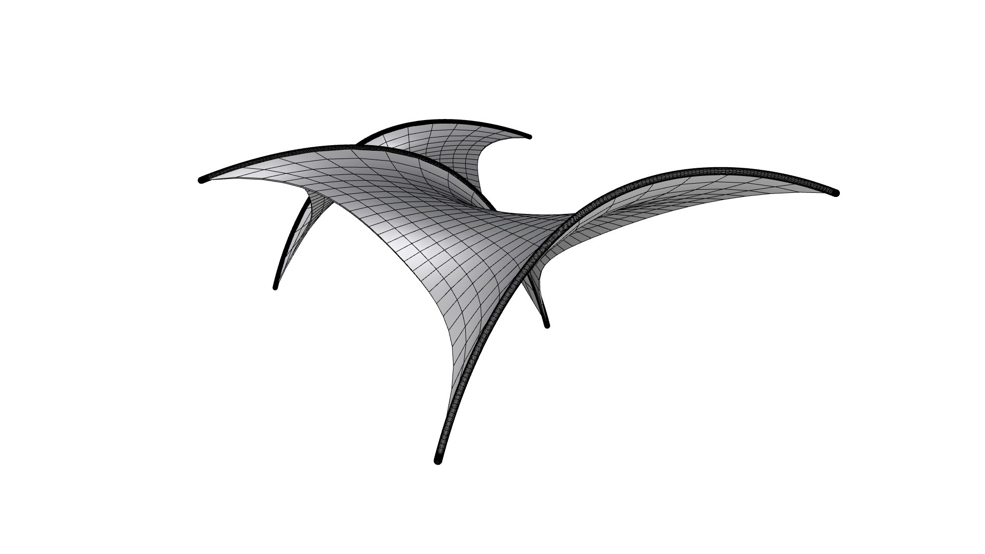 3D Curved Poles Tensile Structure model - TurboSquid 2157864