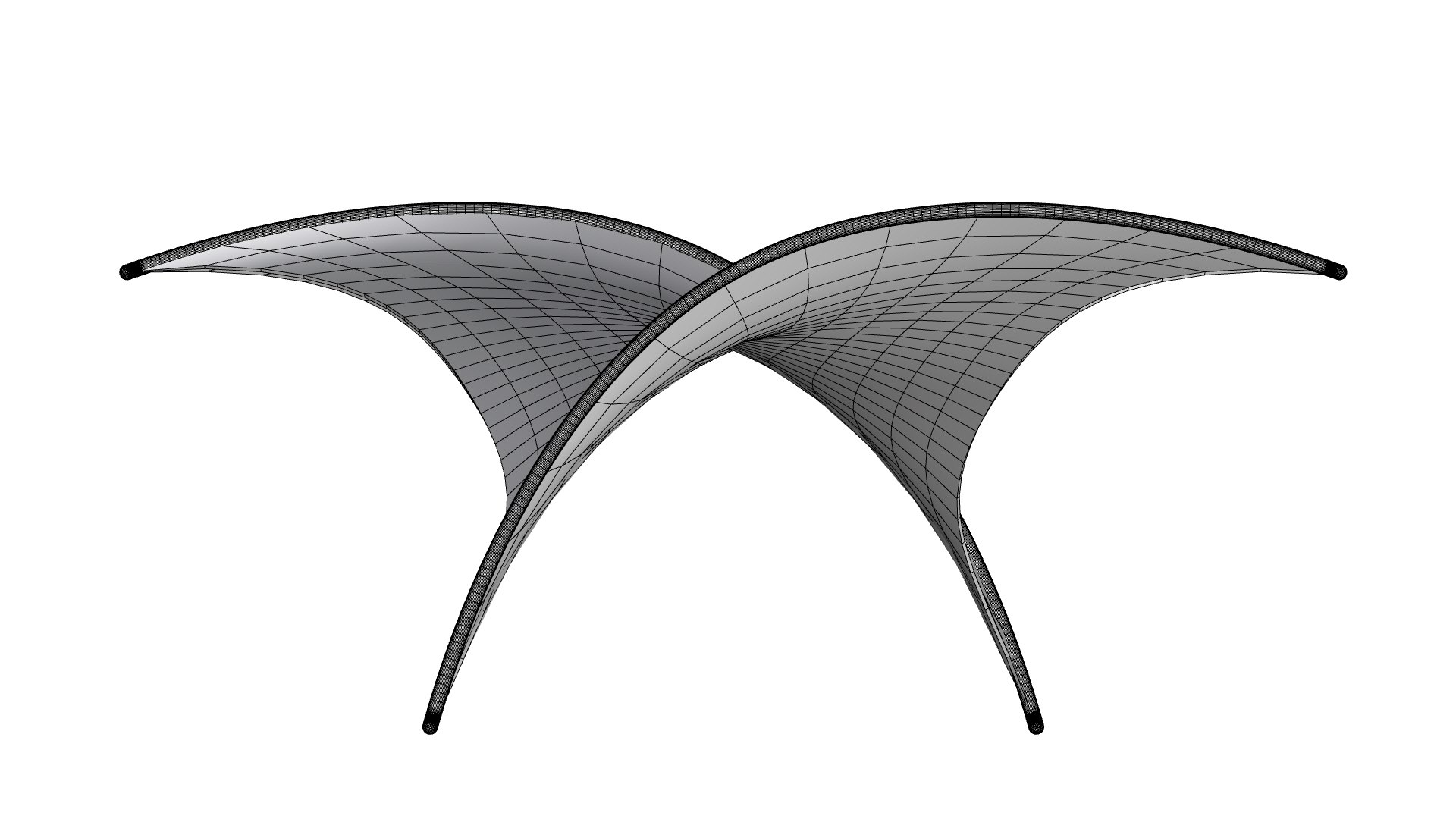 3D Curved Poles Tensile Structure model - TurboSquid 2157864