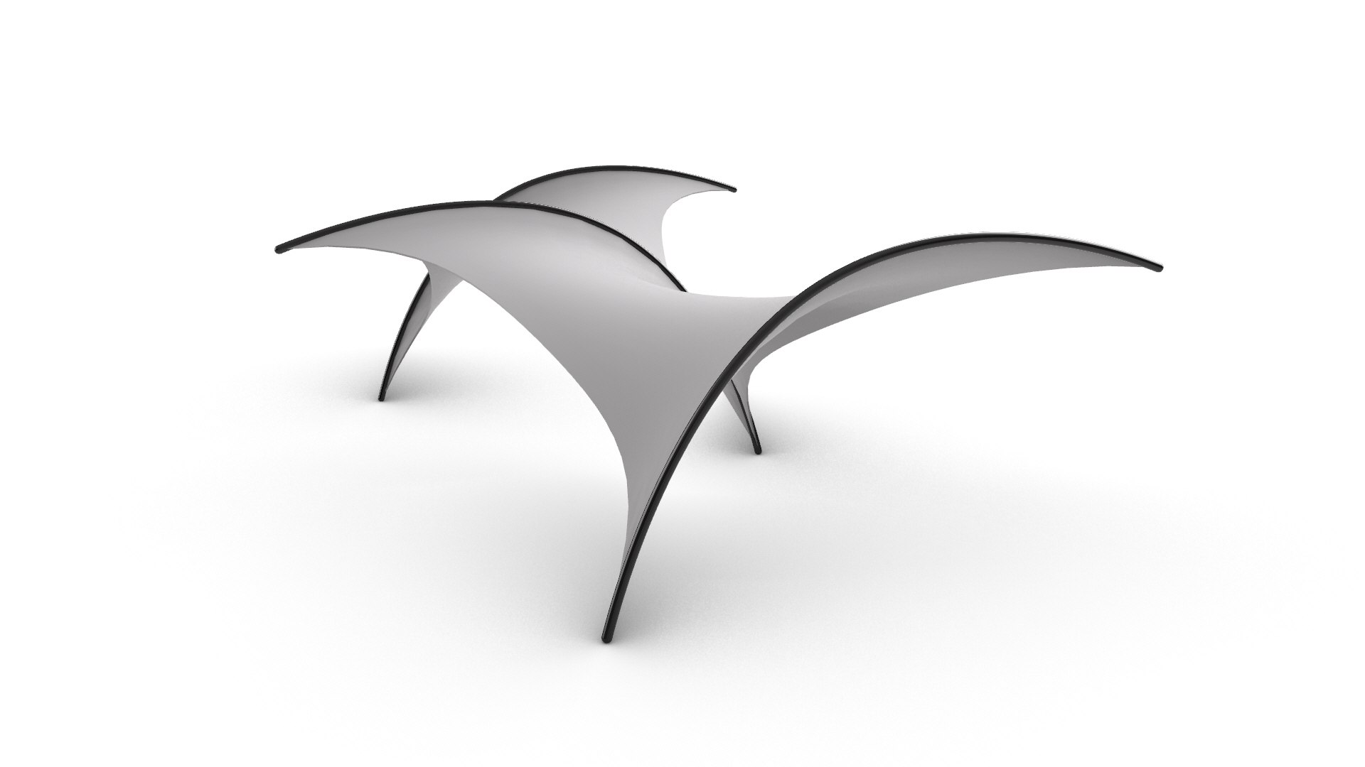 3D Curved Poles Tensile Structure model - TurboSquid 2157864