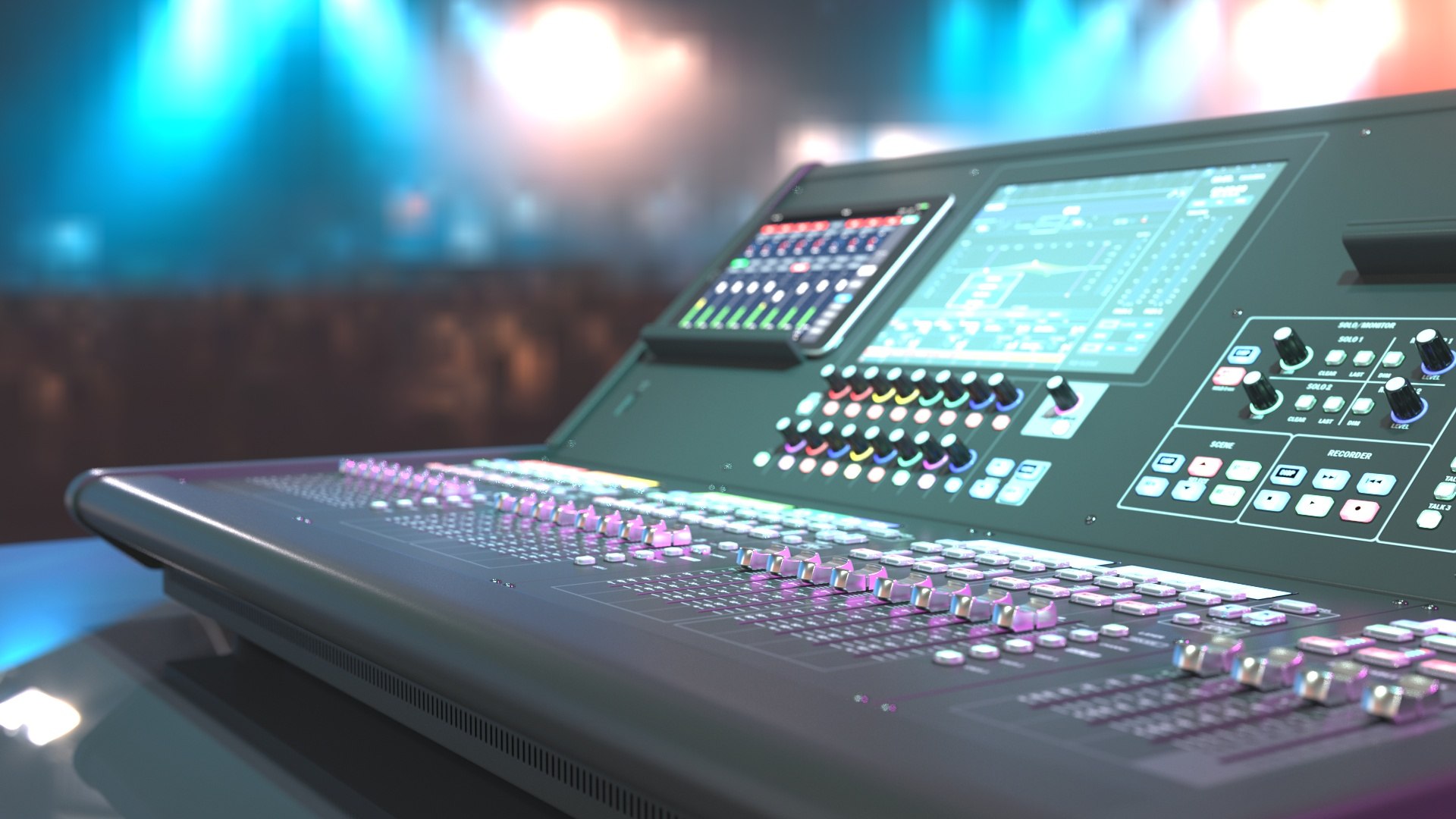 Live Mixing Console Grey Lights On 3D Model - TurboSquid 2259020