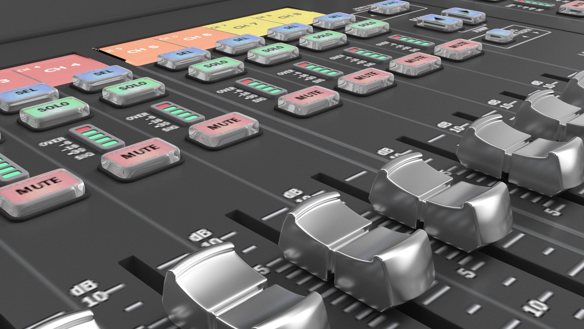 Live Mixing Console Grey Lights On 3D Model - TurboSquid 2259020