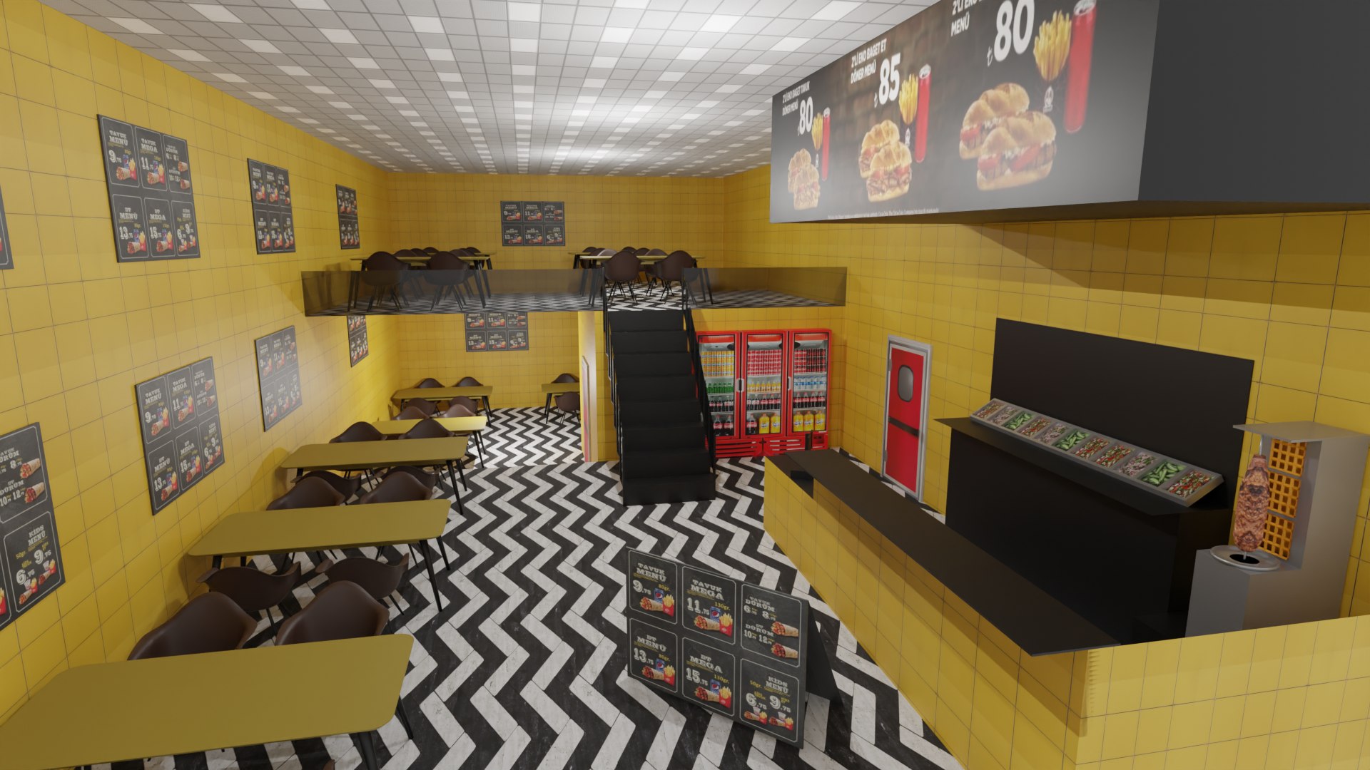 Doner Restaurant Interior 3D Model - TurboSquid 2140772