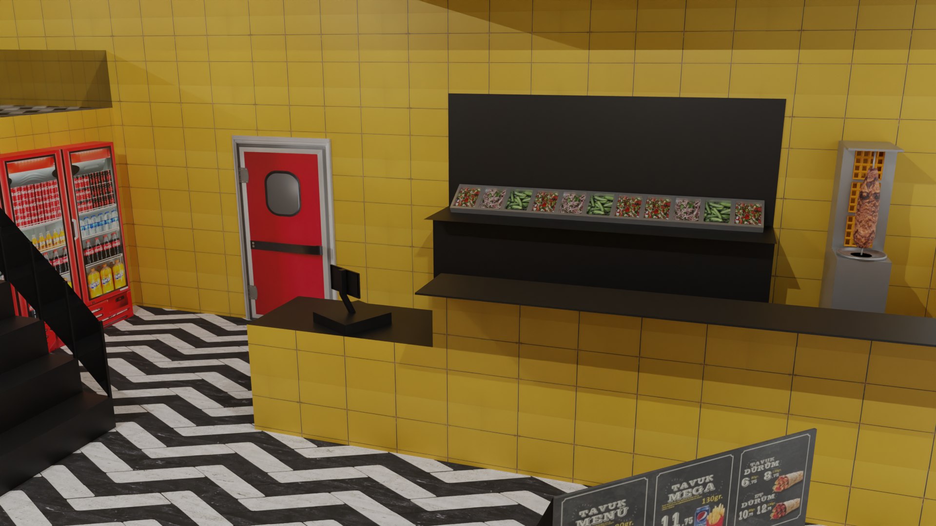 Doner Restaurant Interior 3D Model - TurboSquid 2140772